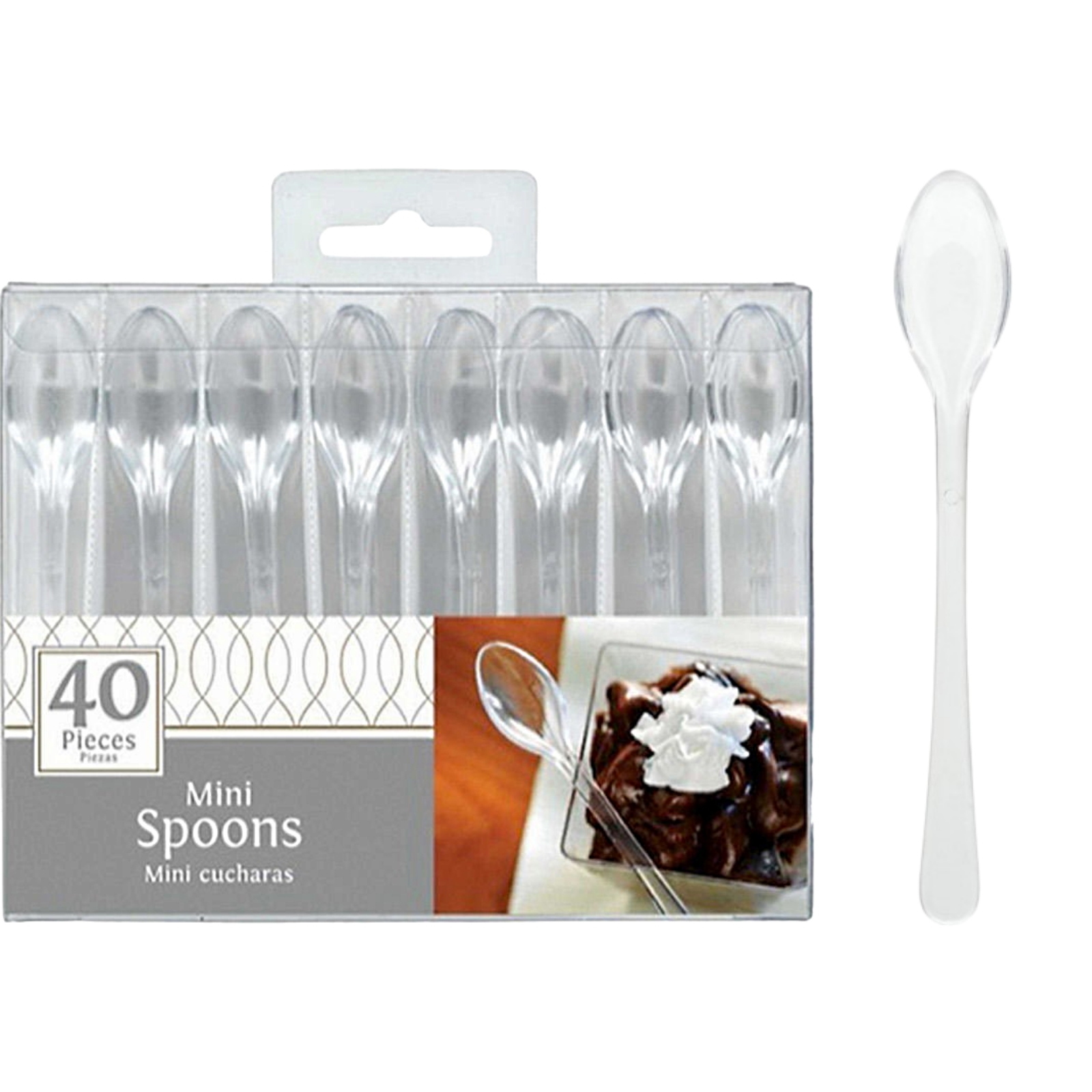 Mini Clear Plastic Cocktail Spoons (Pack of 40) - Discount Party Supplies