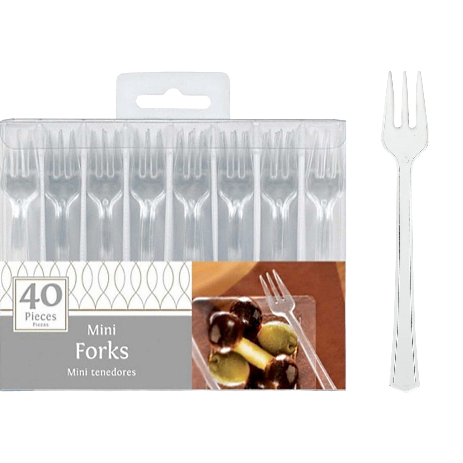 Mini Clear Plastic Cocktail Forks (Pack of 40) - Discount Party Supplies