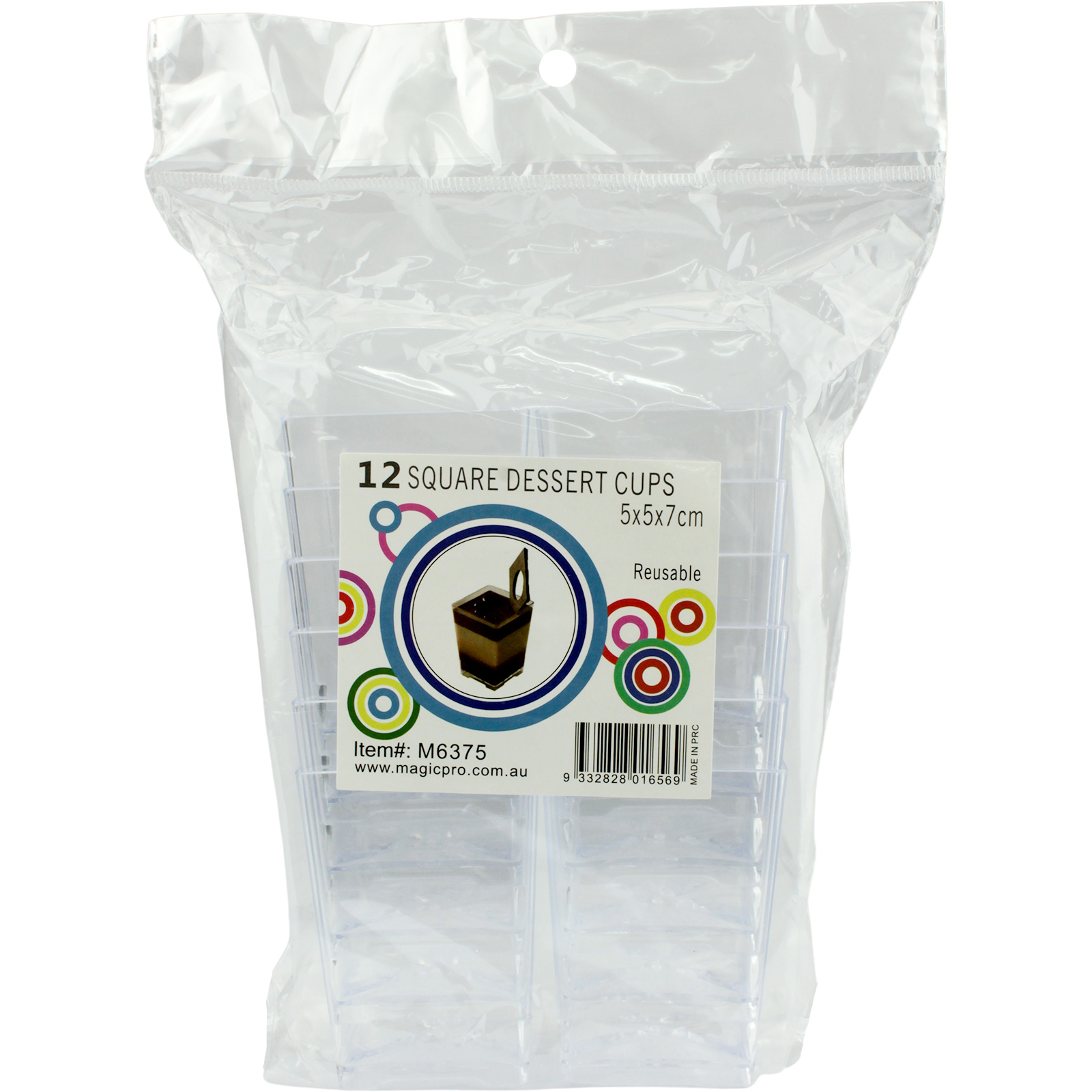Clear Mini Plastic Square Dessert Cups 125ml (Pack of 12) | Discount ...