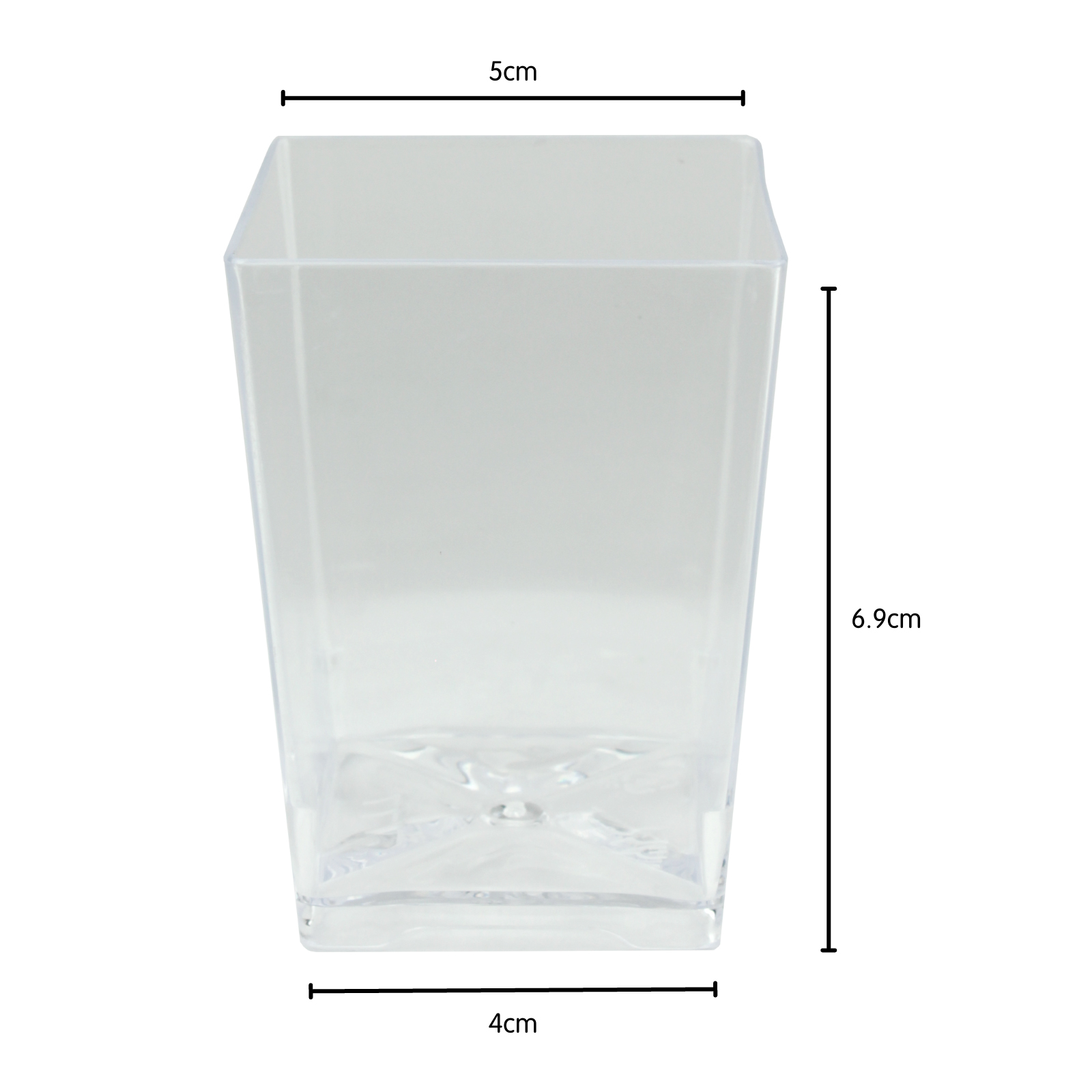 Clear Mini Plastic Square Dessert Cups 125ml (Pack of 12) | Discount ...