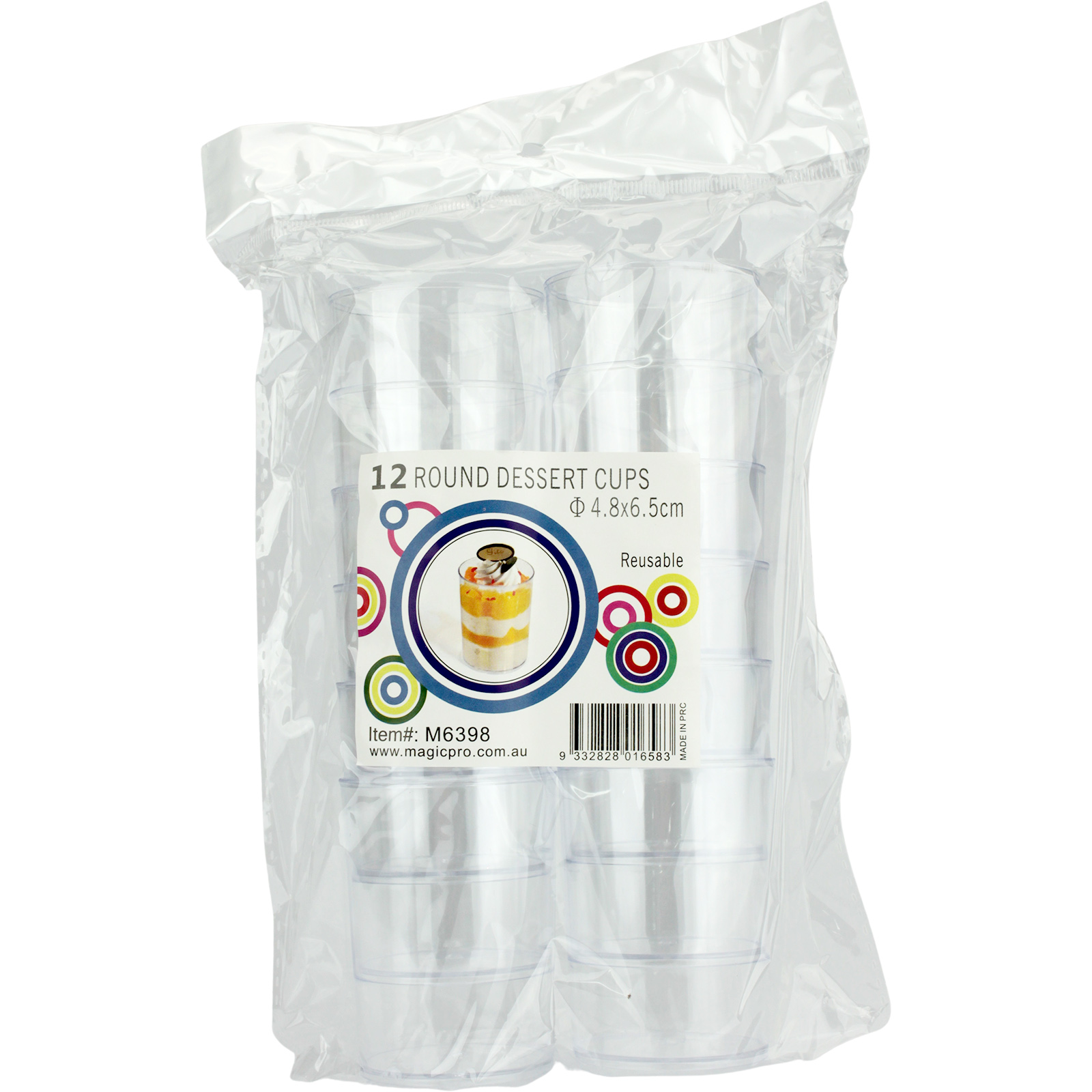 Clear Mini Plastic Cylinder Dessert Cups 6.5cm (Pack of 12) | Discount ...
