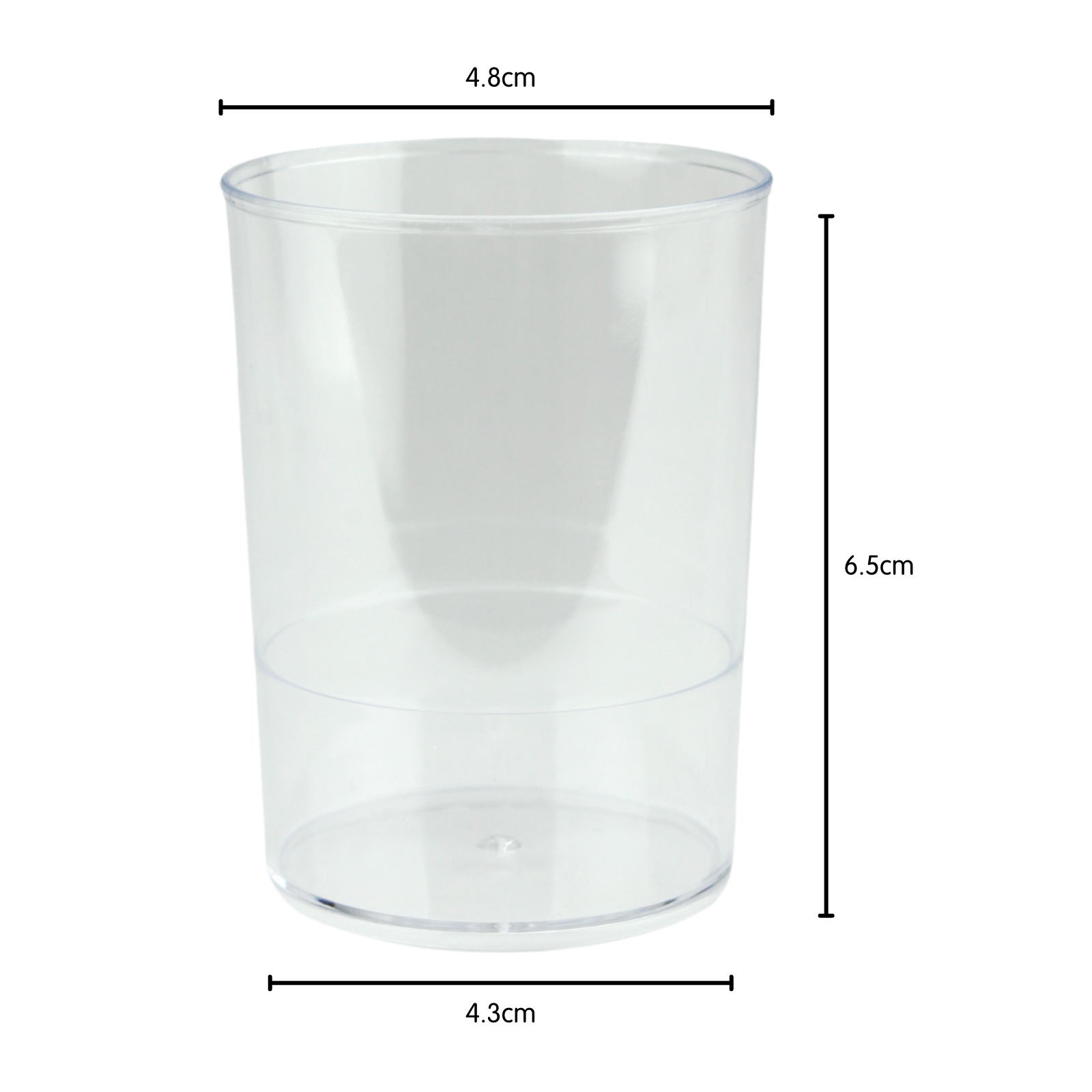 Clear Mini Plastic Cylinder Dessert Cups 6.5cm (Pack of 12) | Discount ...