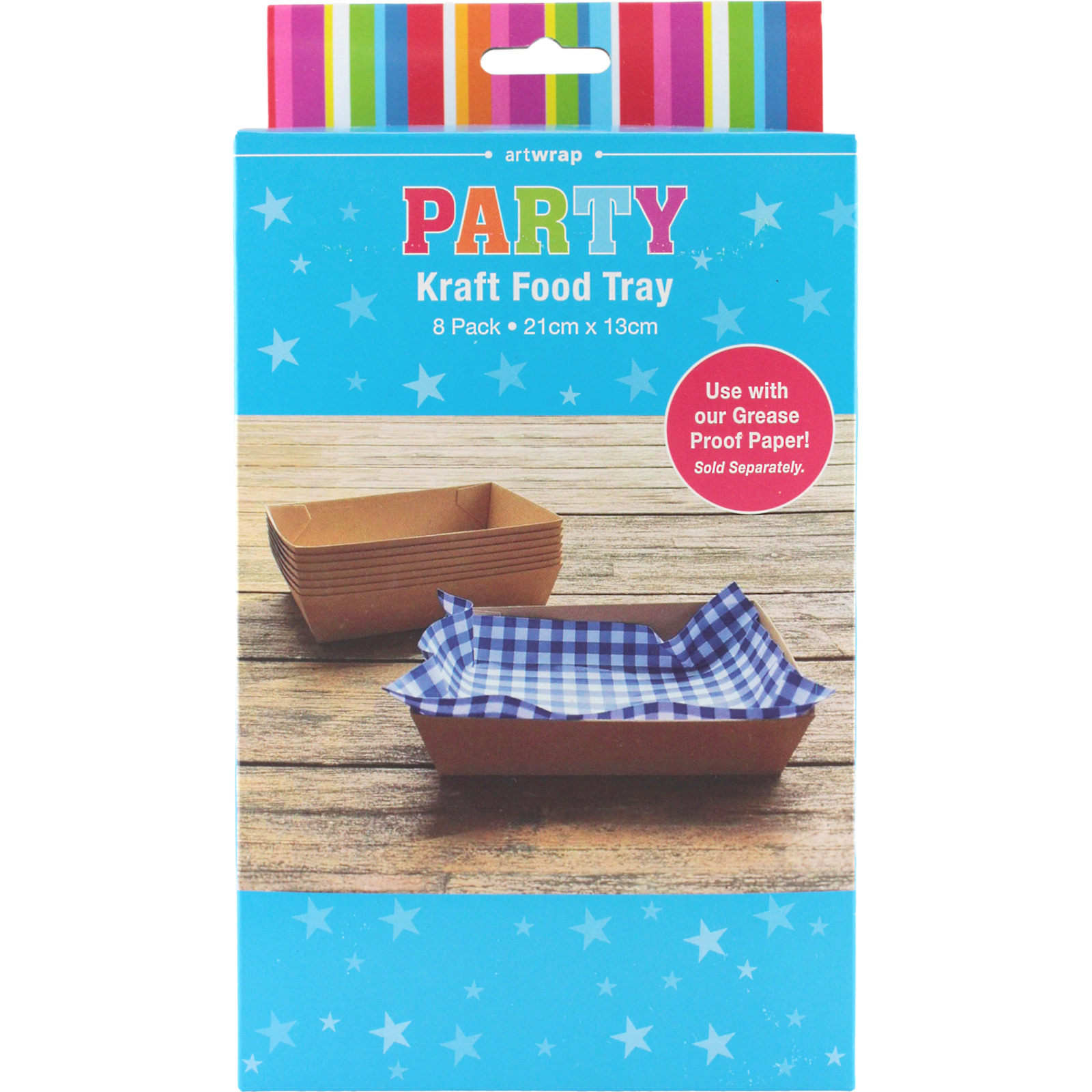 Kraft Paper Food Trays 21cm x 13cm (Pack of 8) | Discount Party ...