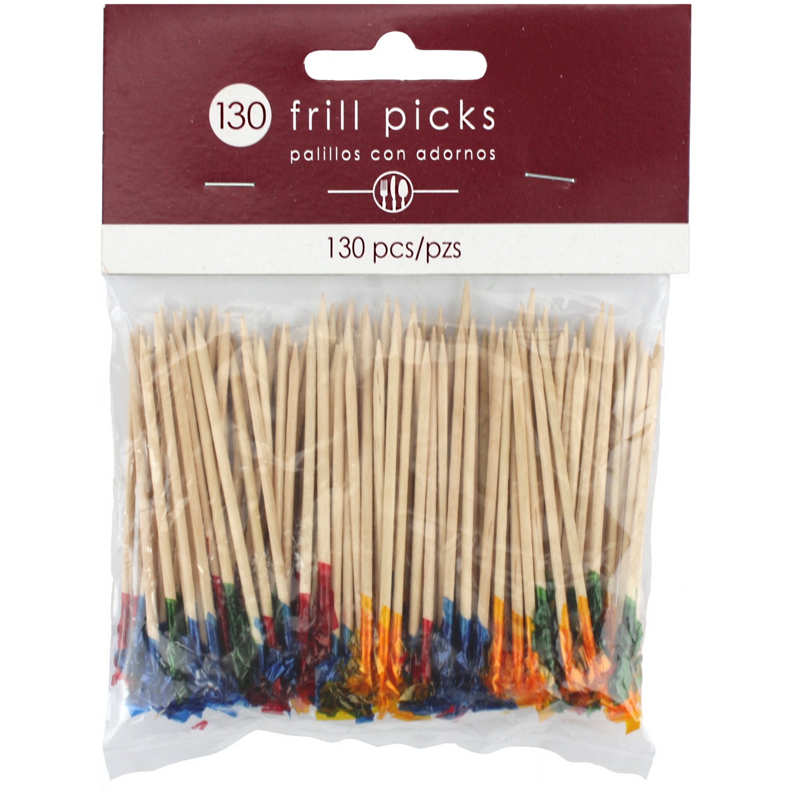 Cello Frilled Toothpicks (Pack of 130) - Discount Party Supplies