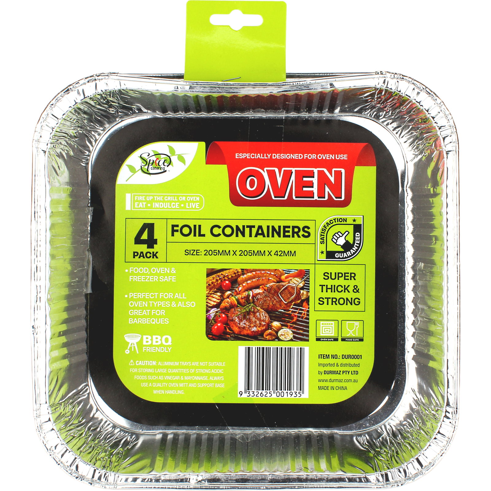 Square Foil Containers 20.5cm x 20.5cm x 4.2cm (Pack of 4) - Discount ...