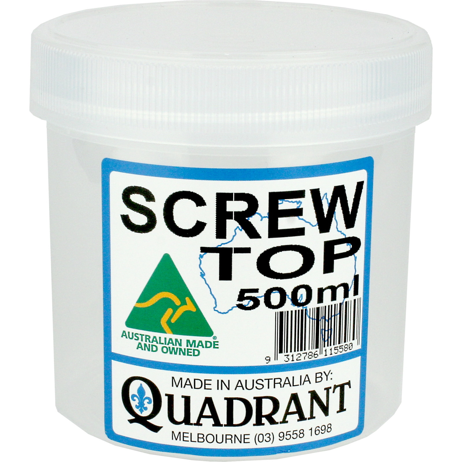 Round Screw Top Plastic Jar 500ml - Discount Party Supplies