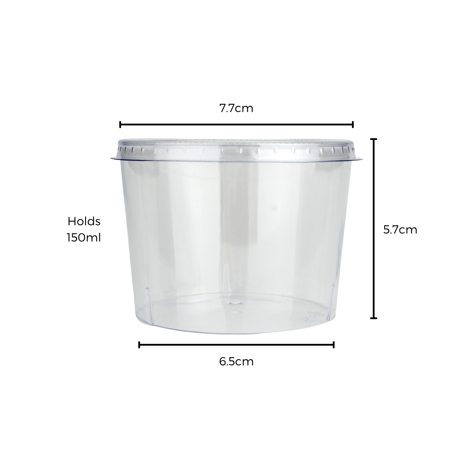 Clear Plastic Round Dessert Cups with Lids 150ml (Pack of 6) | Discount ...
