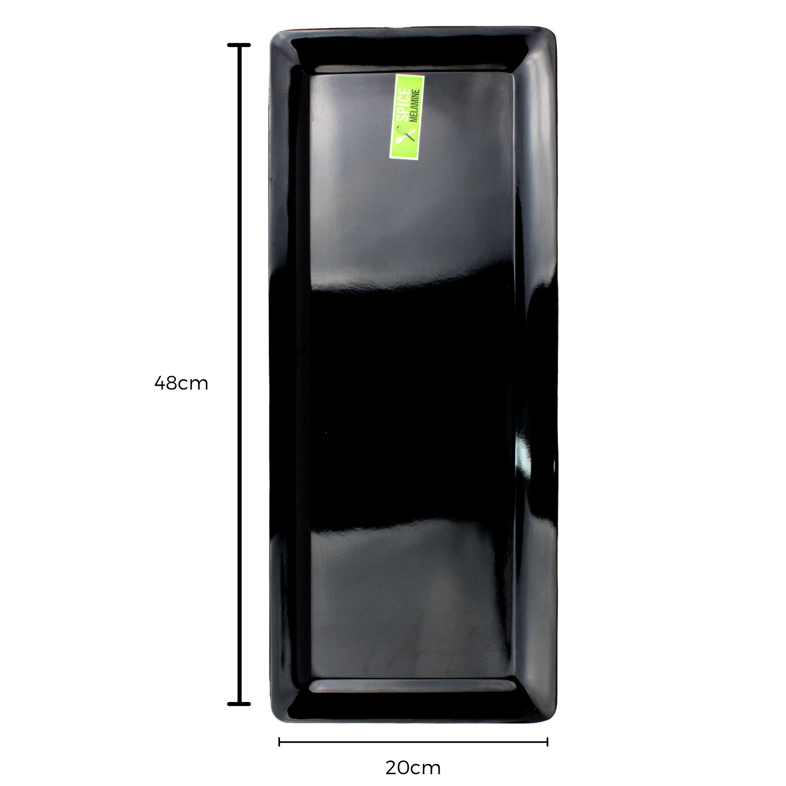 Black Rectangular Melamine Platter 48cm x 20cm | Plates, Platters and ...