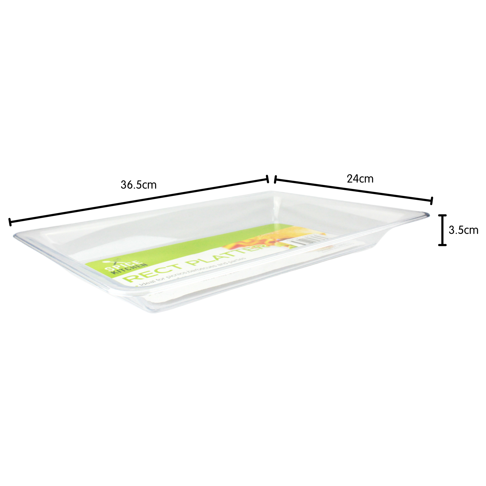 Clear Plastic Rectangle Platter 36.5cm | Plates, Platters and Bowls ...
