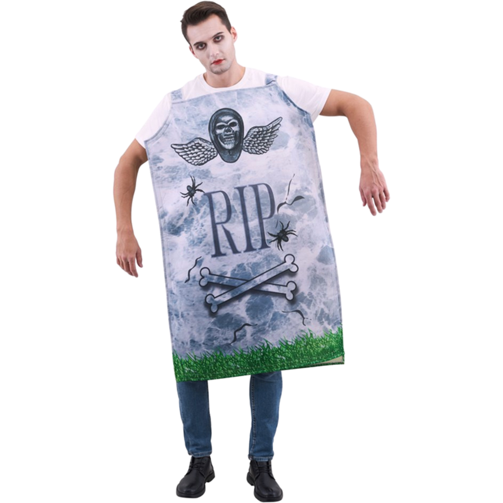 Adult Grave Stone RIP Costume - Discount Party Supplies