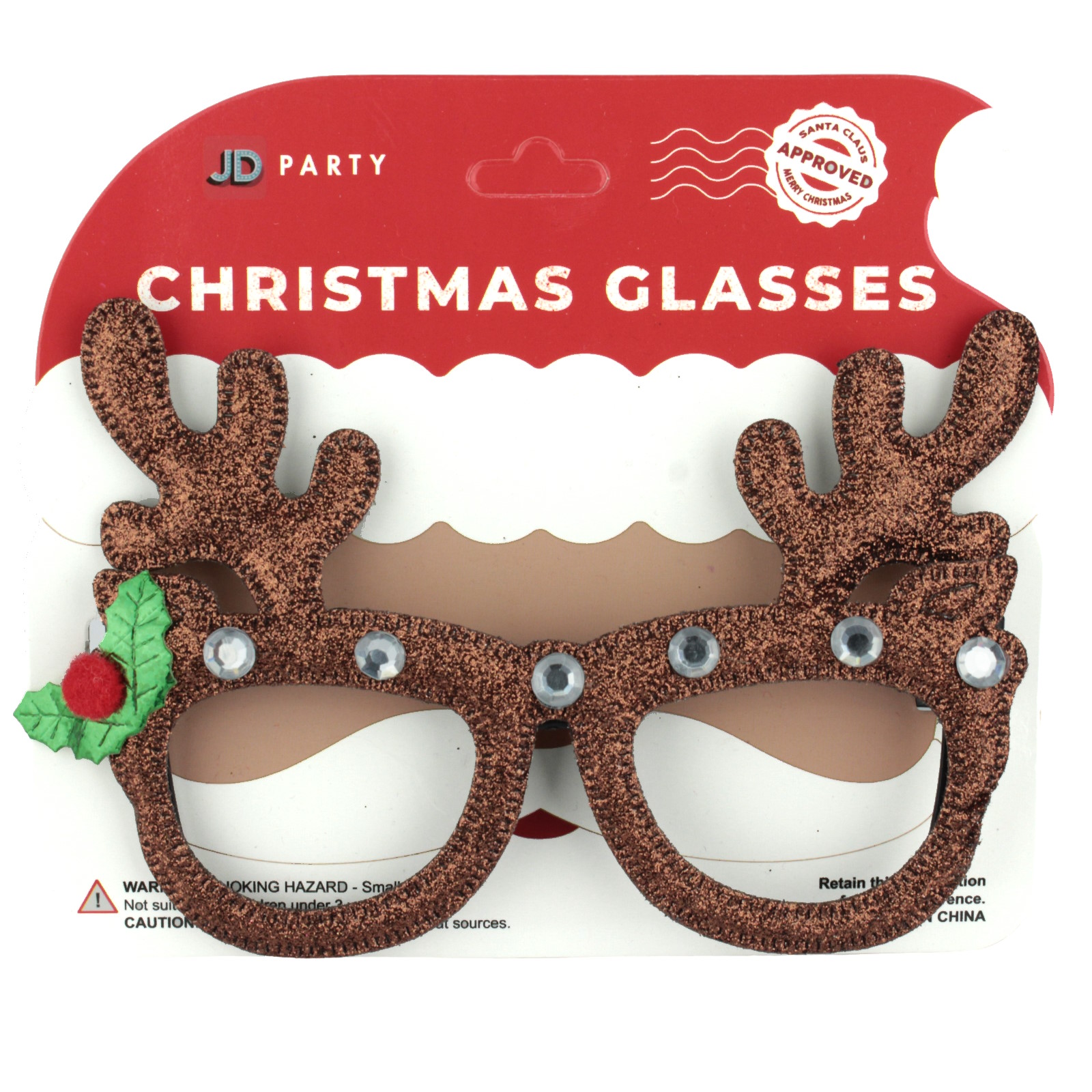 Glitter Reindeer Novelty Christmas Glasses | Christmas | Occasion ...