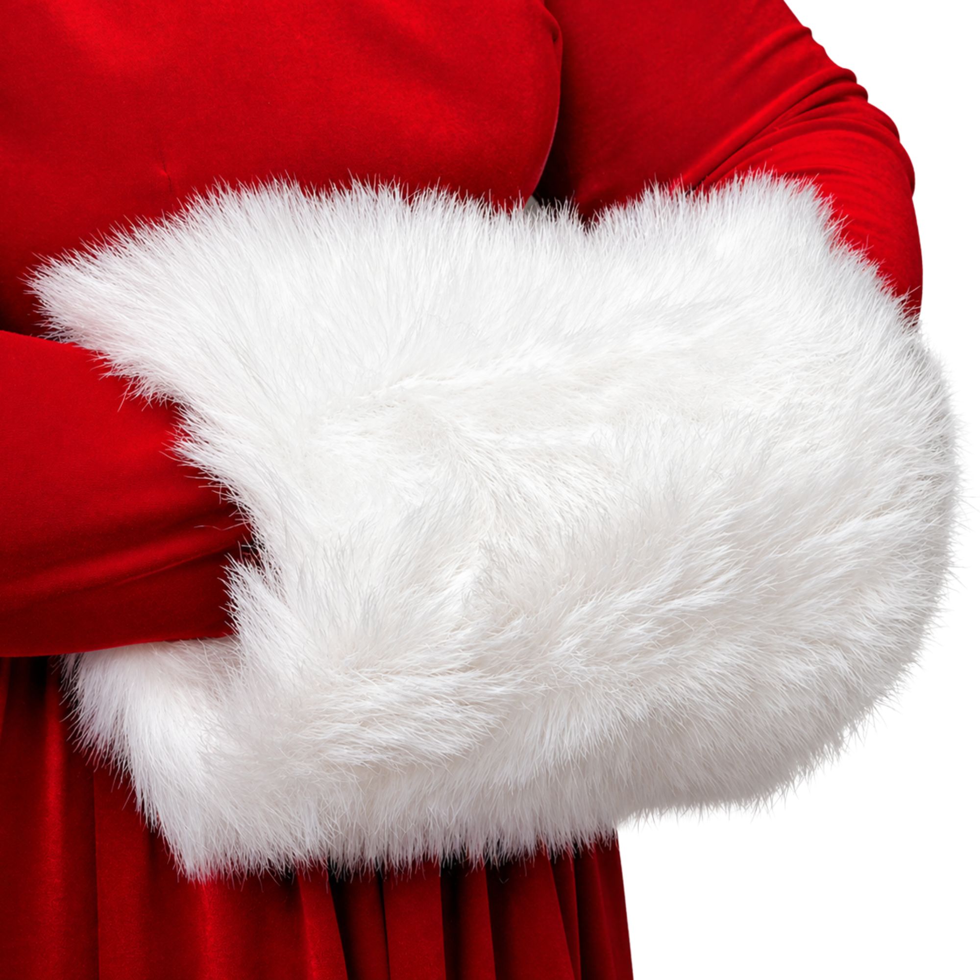 White Fluffy Faux Fur Christmas Cuffs - Discount Party Supplies