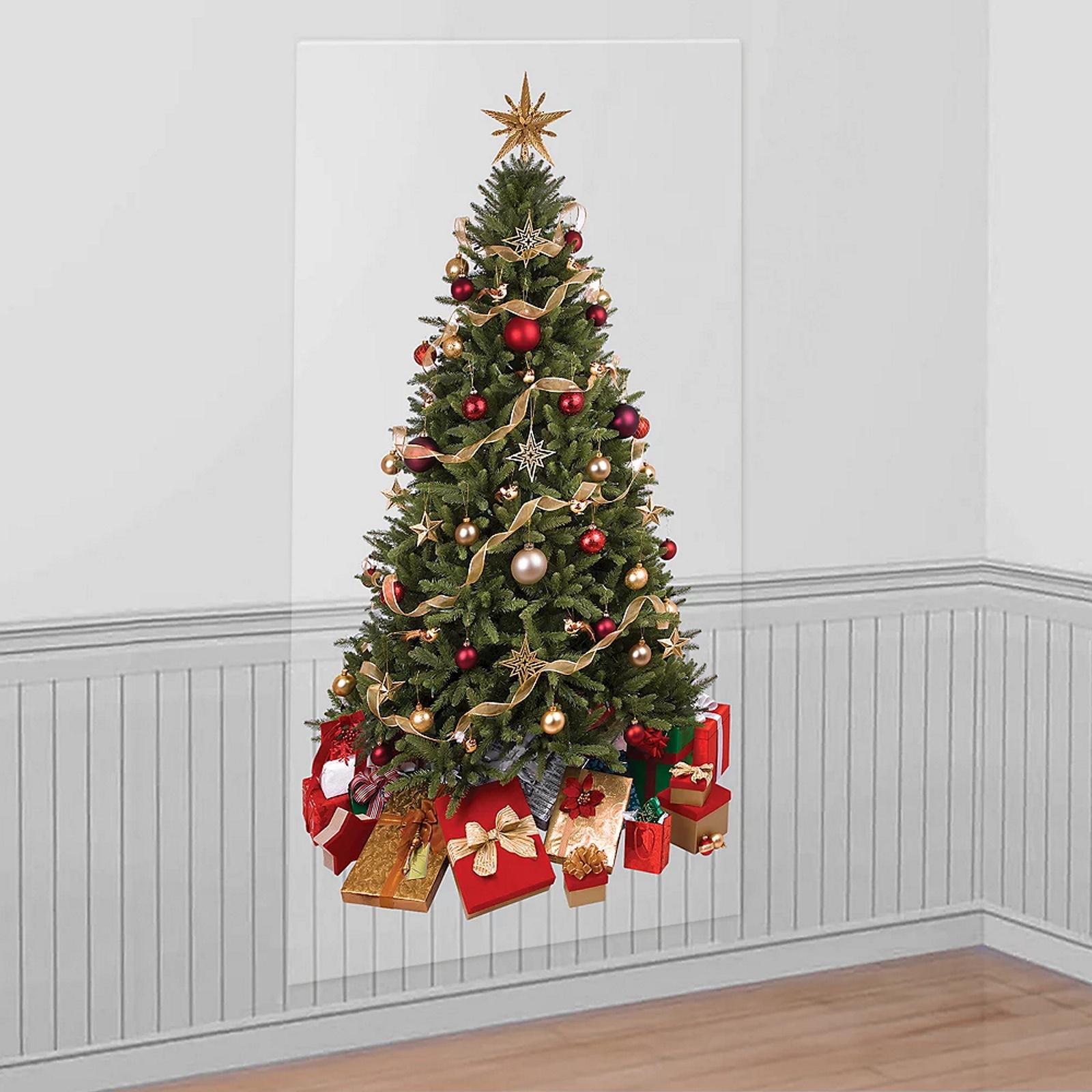 Christmas Tree Scene Setter Wall Decoration - Discount Party Supplies