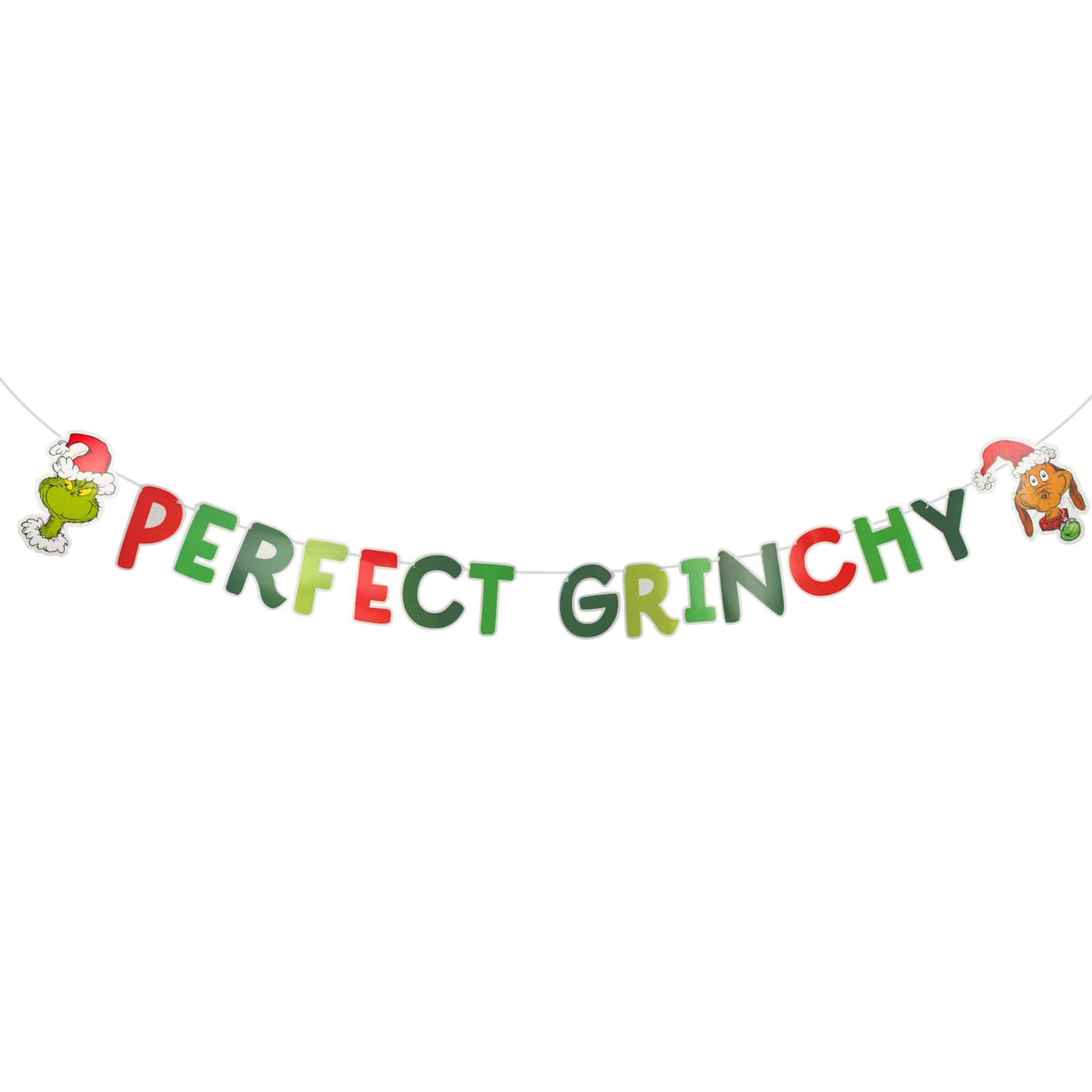 Dr Seuss The Grinch Perfectly Grinchy Christmas Letter Banner 2.4m ...