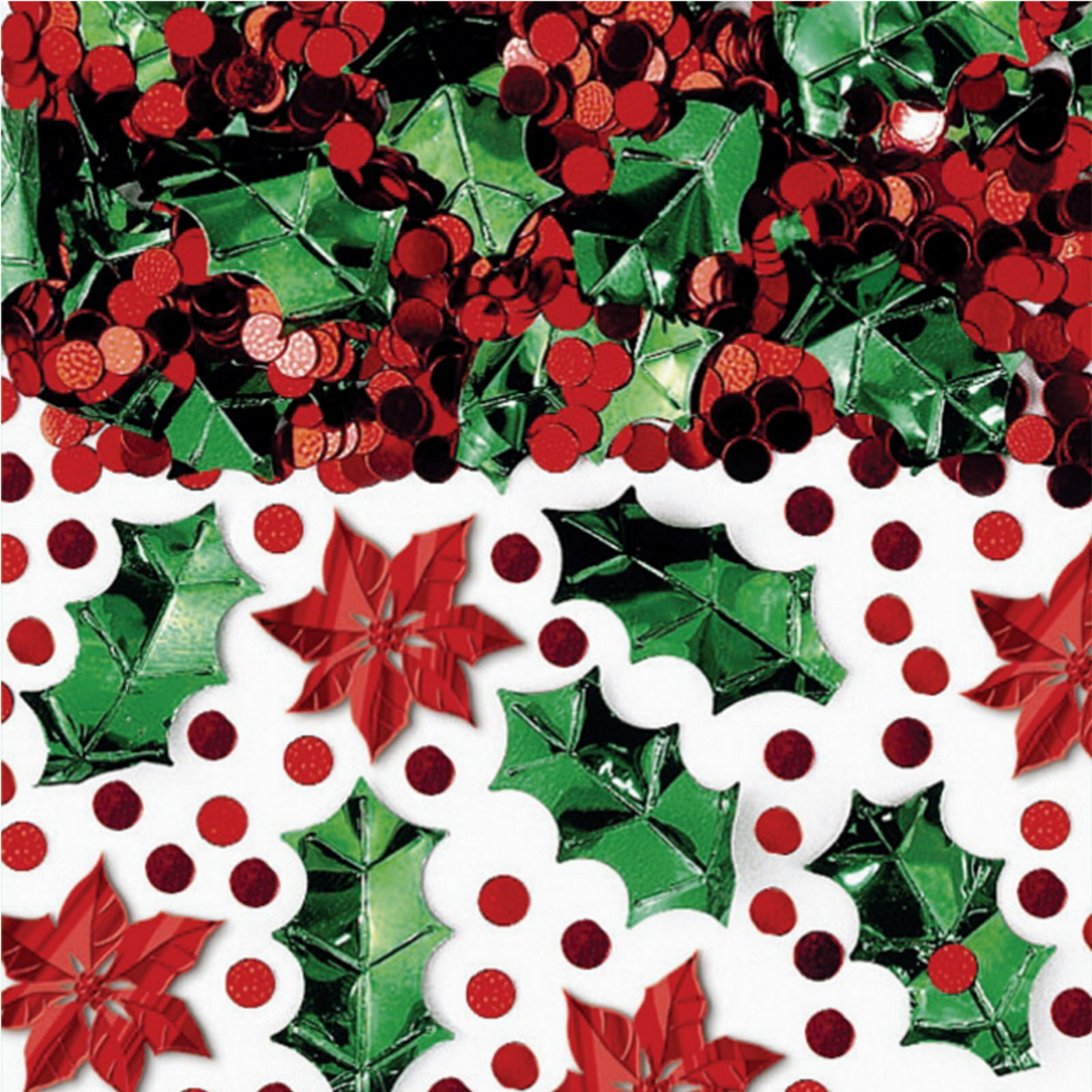 Christmas Poinsettia & Holly Confetti/Table Scatters 70g - Discount ...