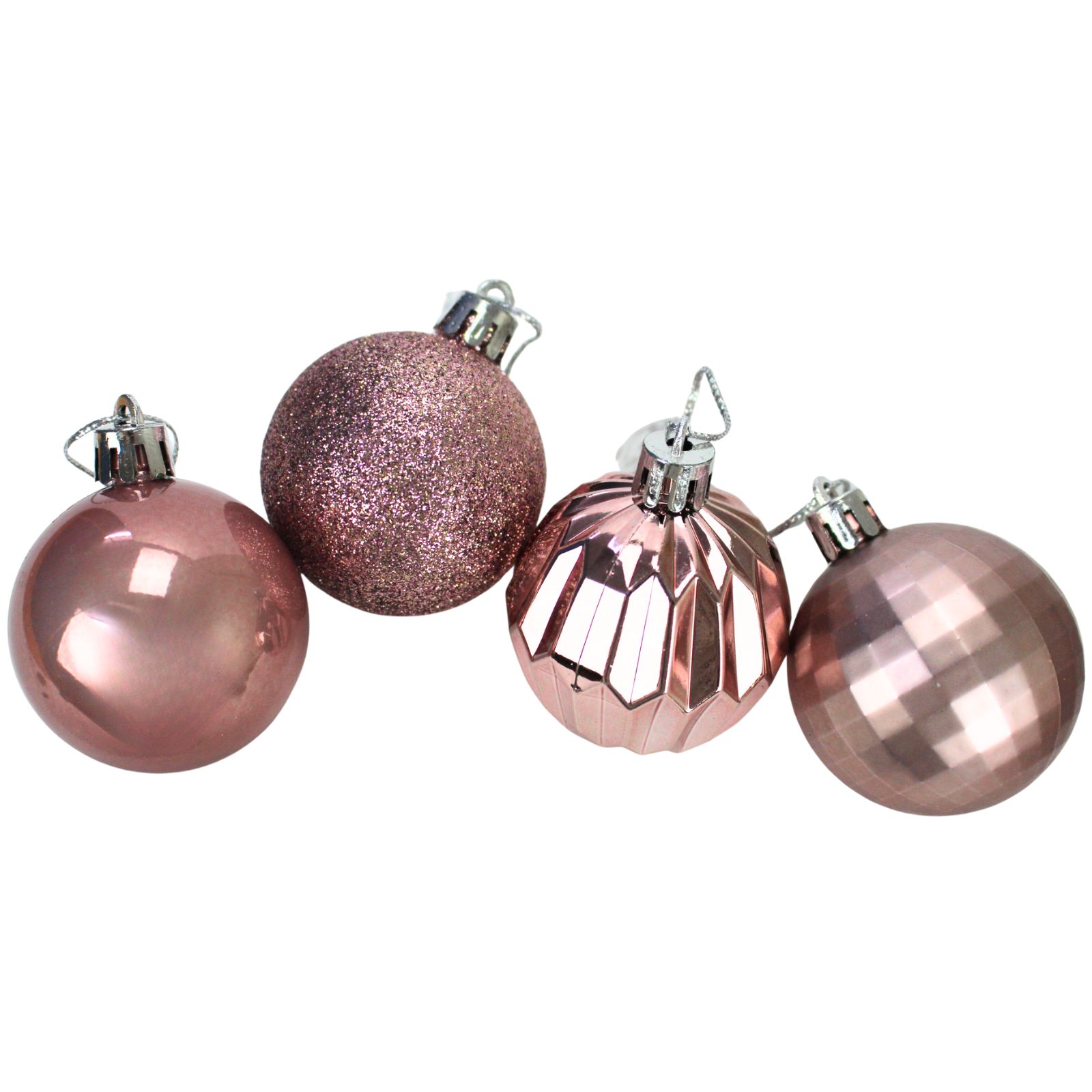 Assorted Light Pink Christmas Tree Baubles (Pack of 10) - Discount ...
