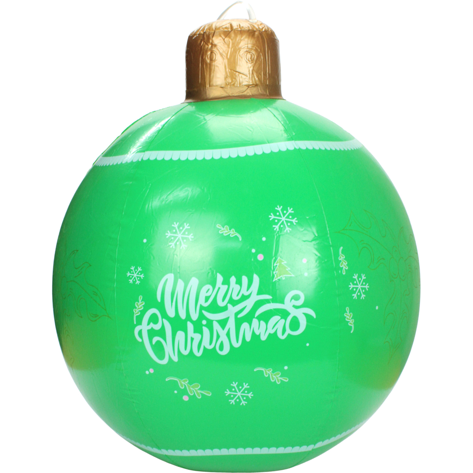Inflatable Green Merry Christmas Bauble 60cm - Discount Party Supplies