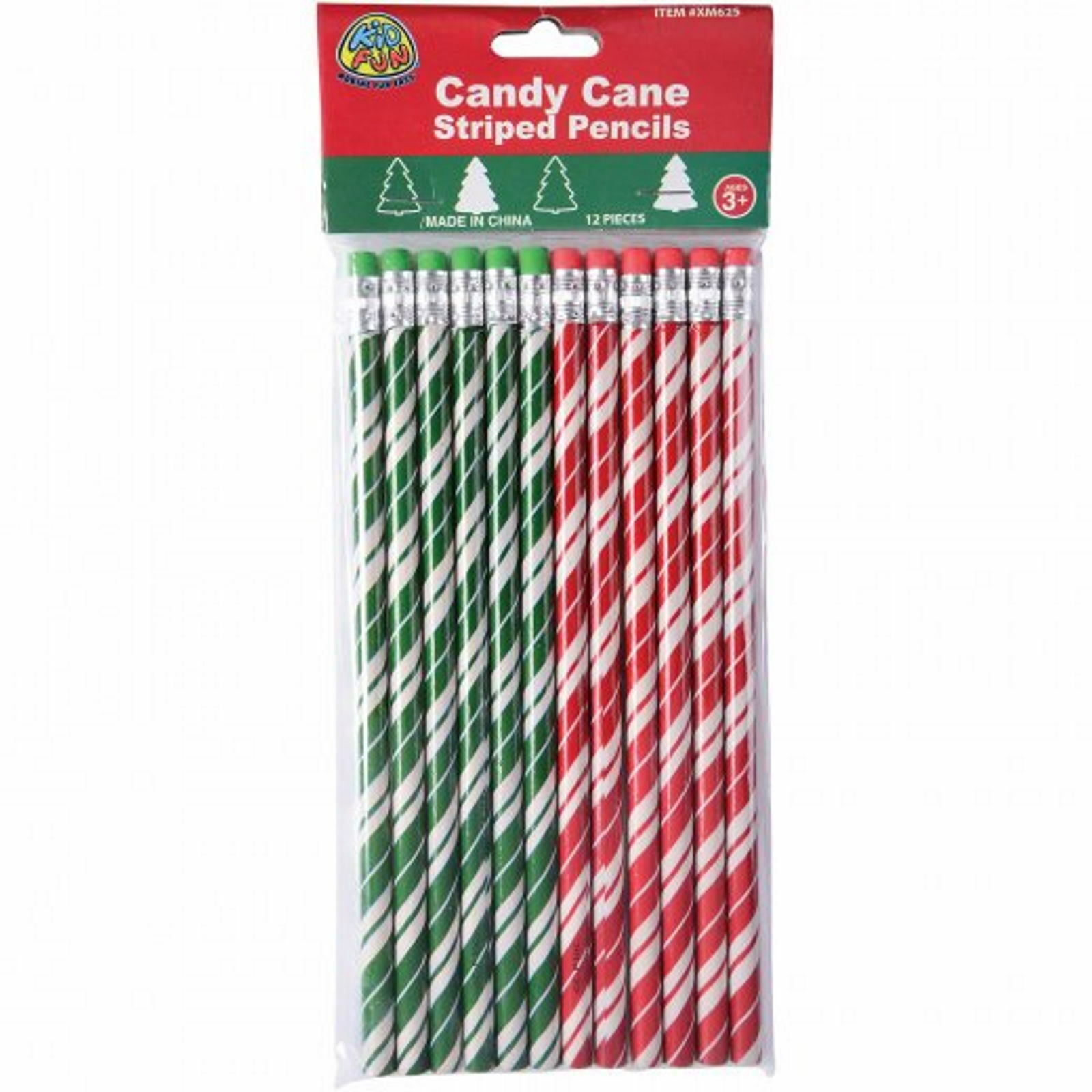 Red and Green Candy Cane Striped Pencils (Pack of 12) - Discount Party ...