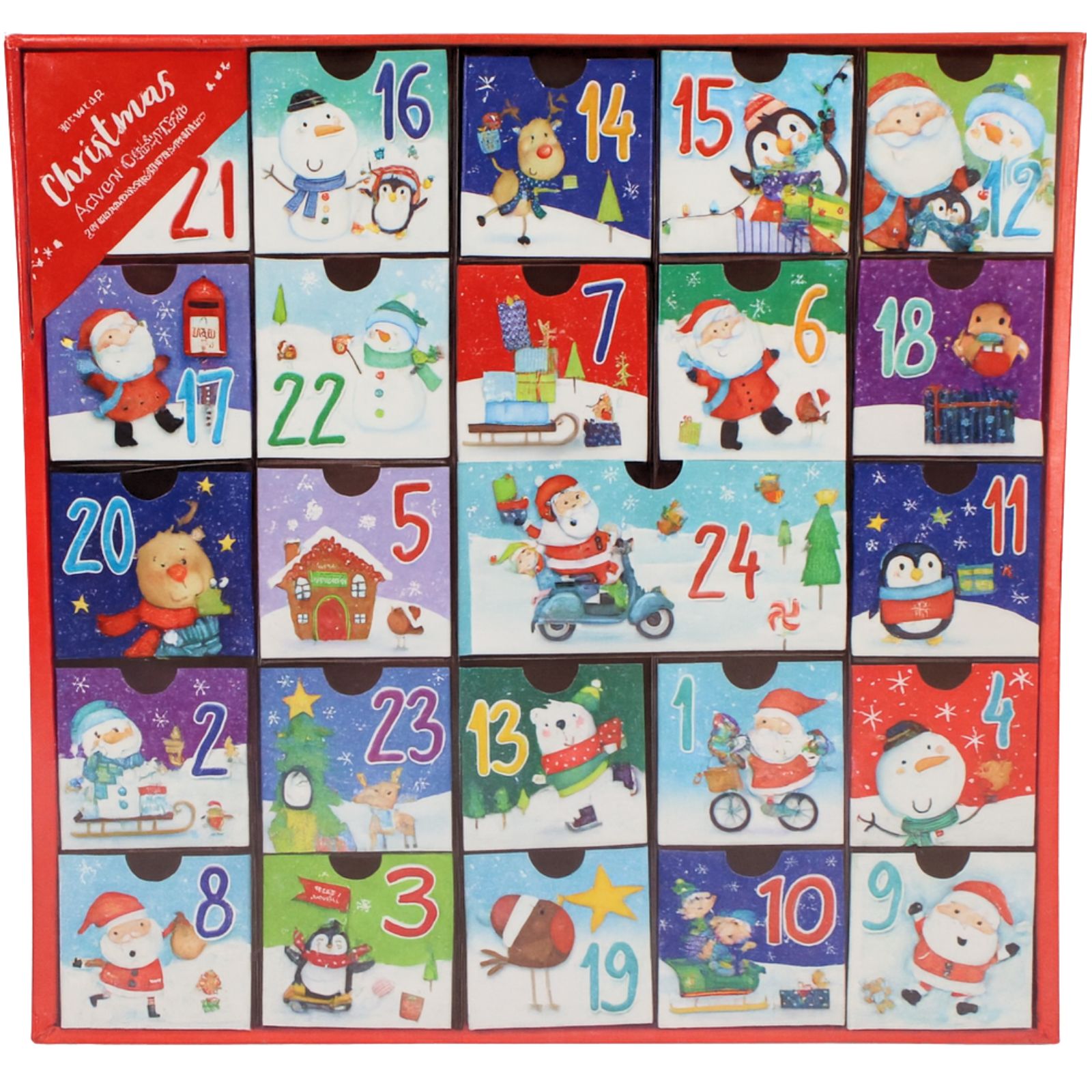 Christmas Winter Advent Fillable Box Calendar - Discount Party Supplies