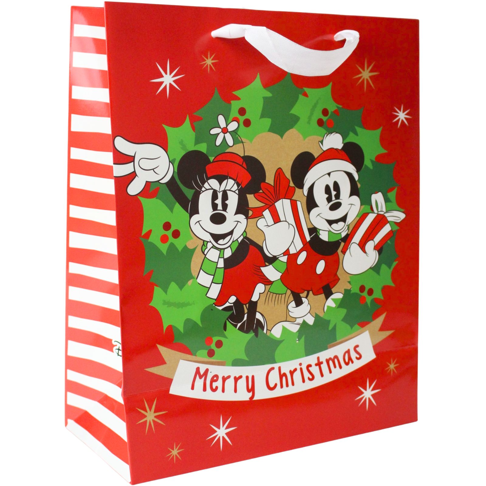 Classic Minnie & Mickey Merry Christmas Paper Gift Bag 32cm - Discount ...