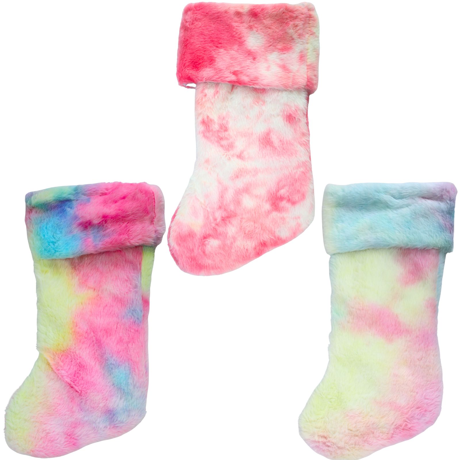 Pastel Swirl Plush Christmas Stocking (1 Only) - Discount Party Supplies