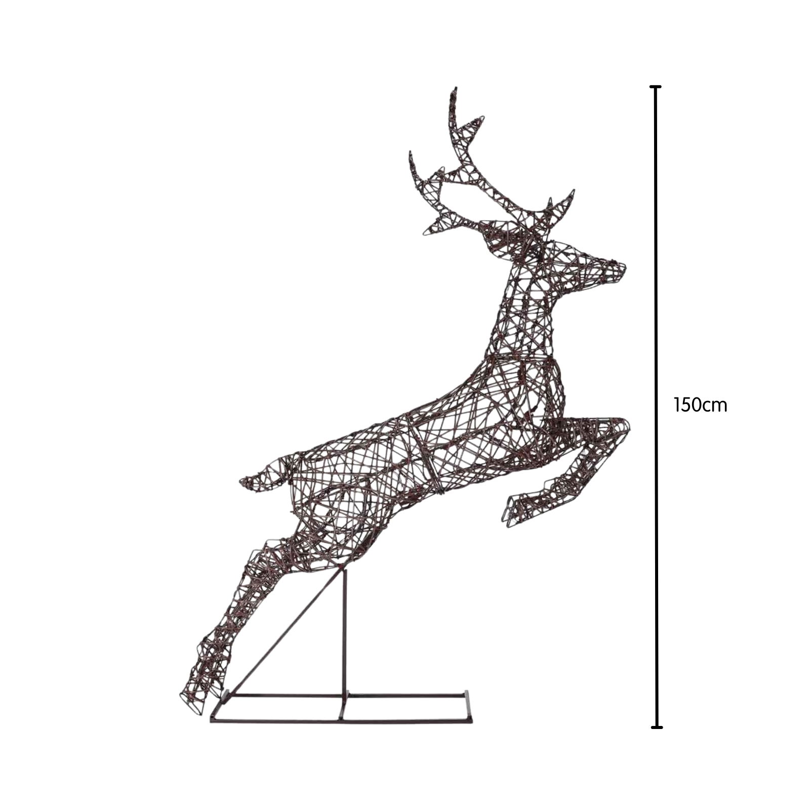 Vintage Gold Leaping LED PVC Rattan Reindeer 150cm | Christmas ...