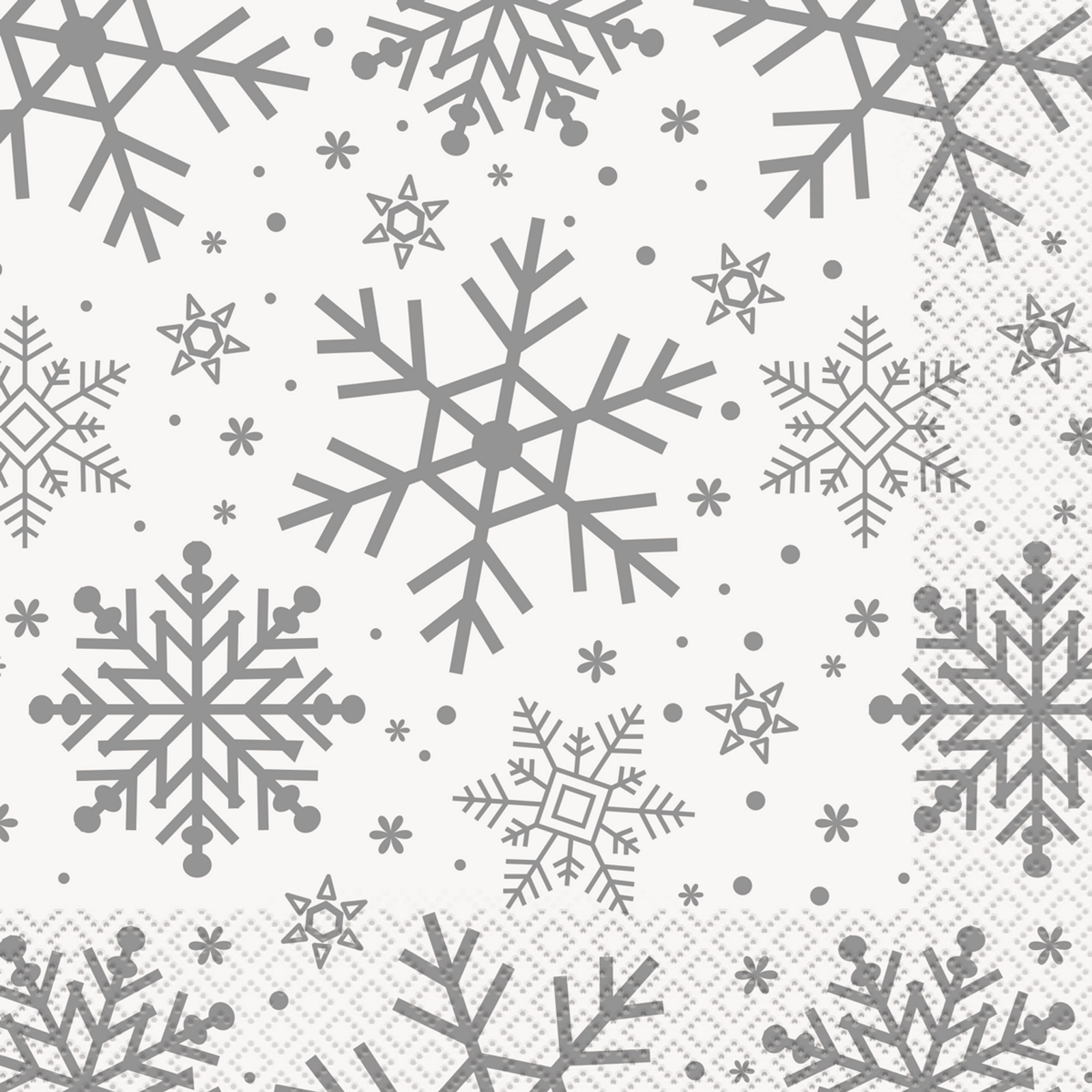 Silver Snowflakes Large Paper Napkins / Serviettes (Pack of 16 ...