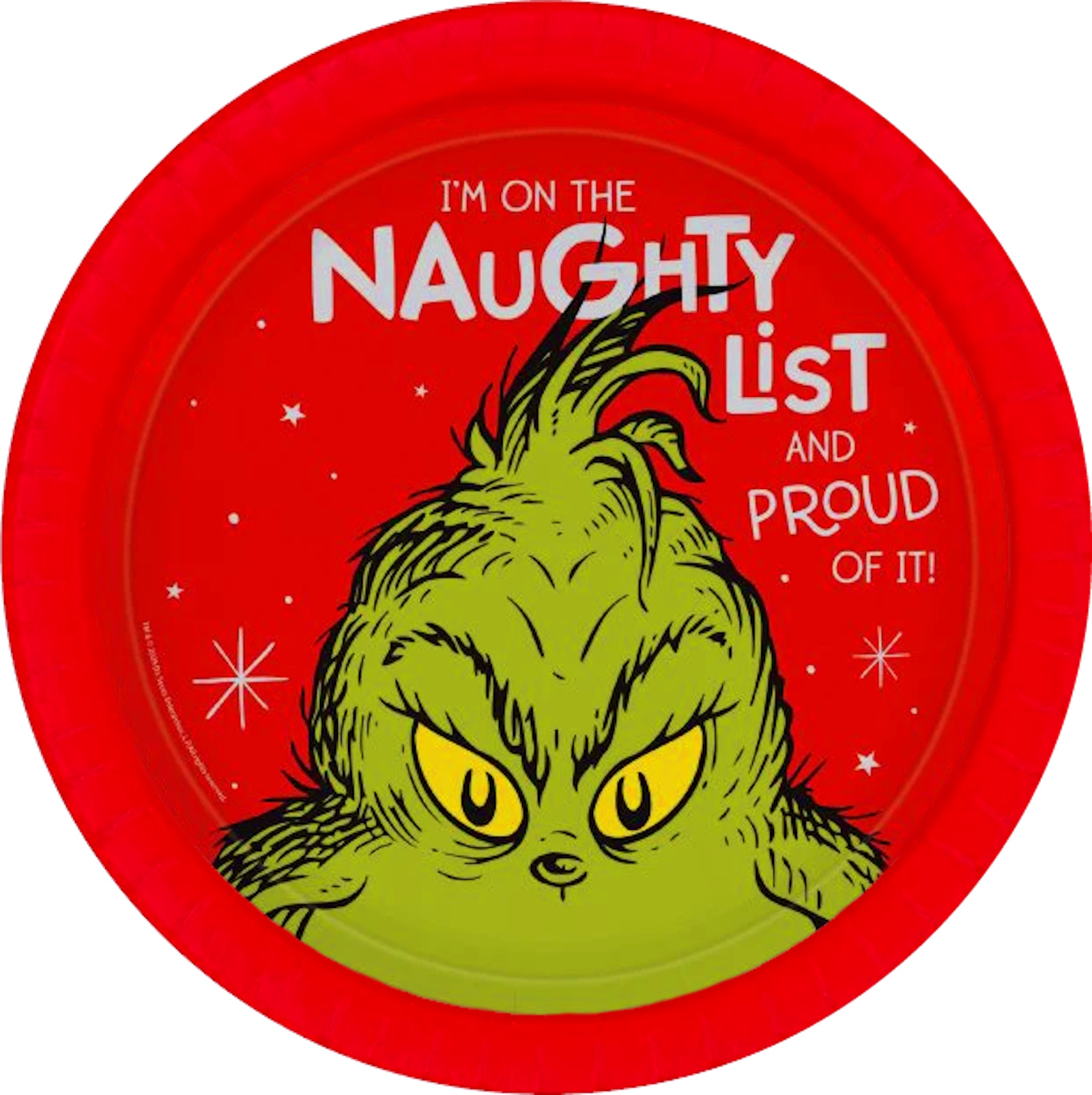 Dr. Seuss The Grinch Naughty List Large Paper Plates (Pack of 8 ...