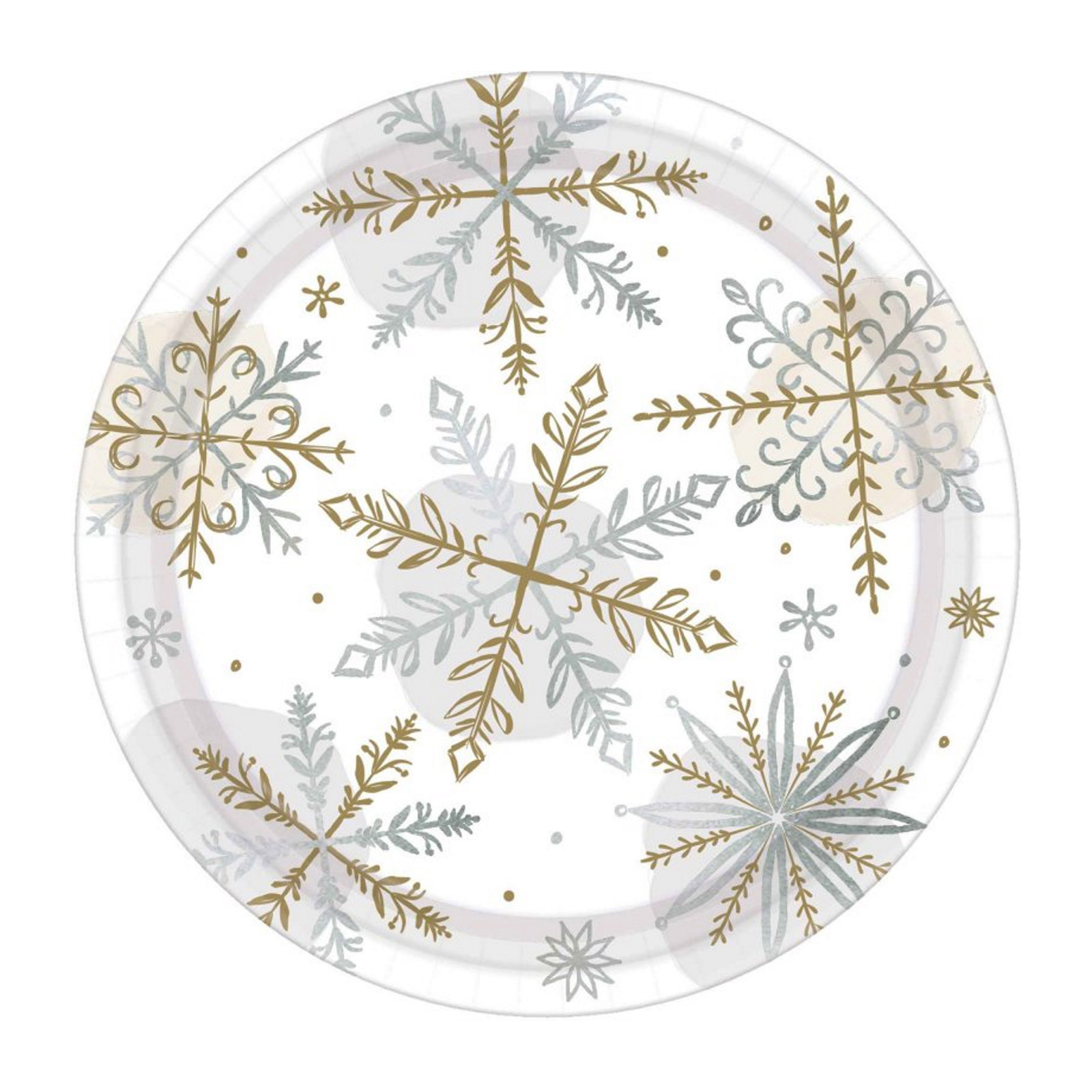 Shining Snow Small Paper Plates (Pack of 8) - Discount Party Supplies