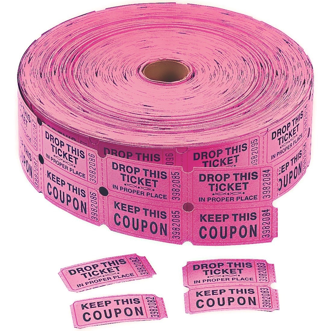 Raffle Ticket Roll Magenta (1000 Double Tickets) - Discount Party Supplies