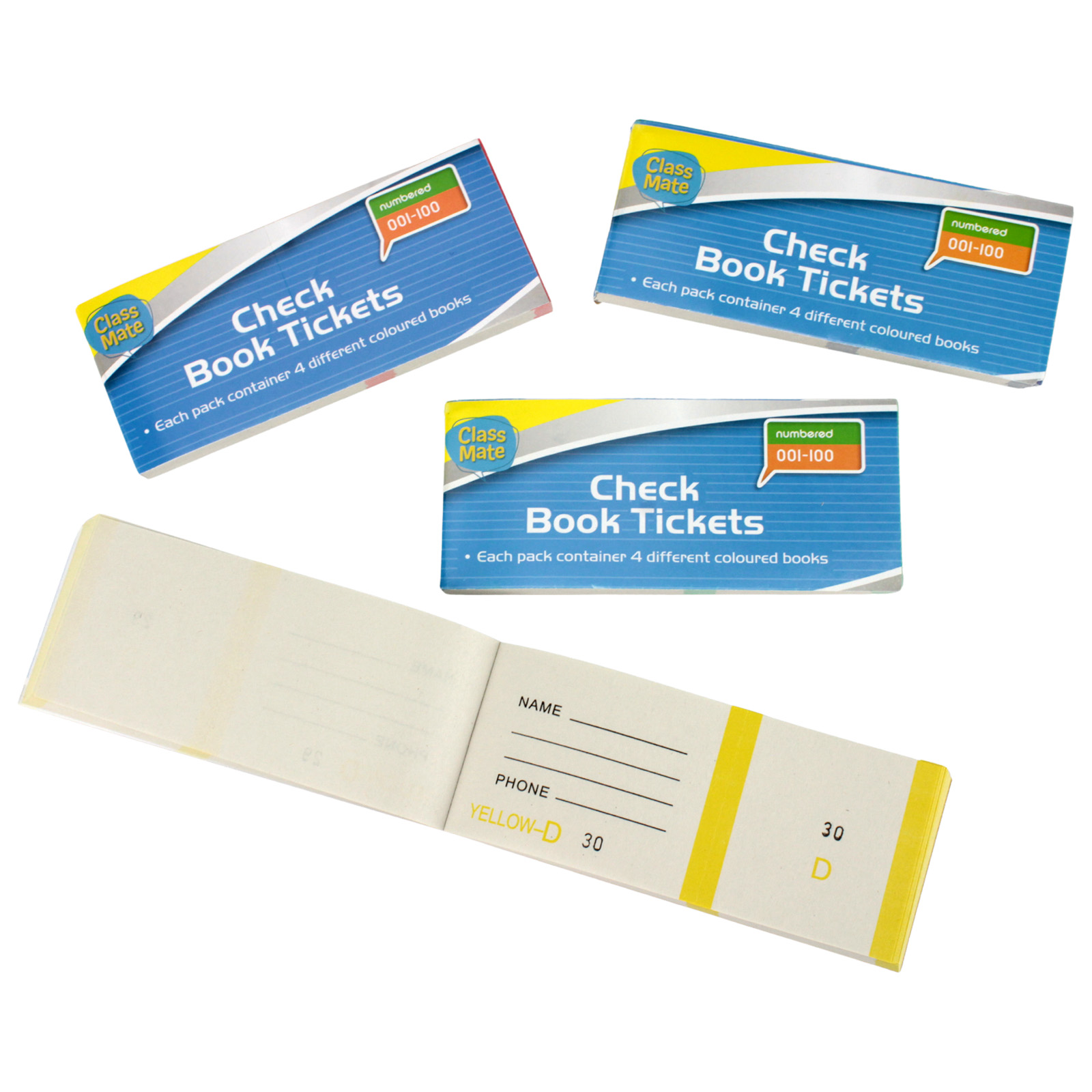 Numbered and Colour Coded Check Raffle Tickets (4 Books) - Discount ...