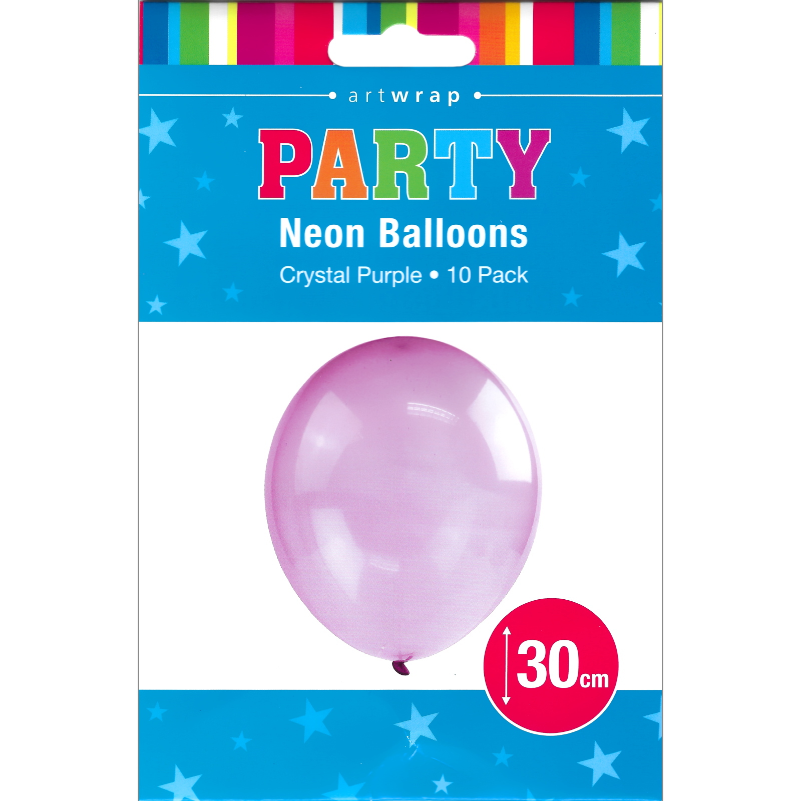 Neon Crystal Purple Balloons 30cm (Pack of 10) | Purple Coloured Party ...