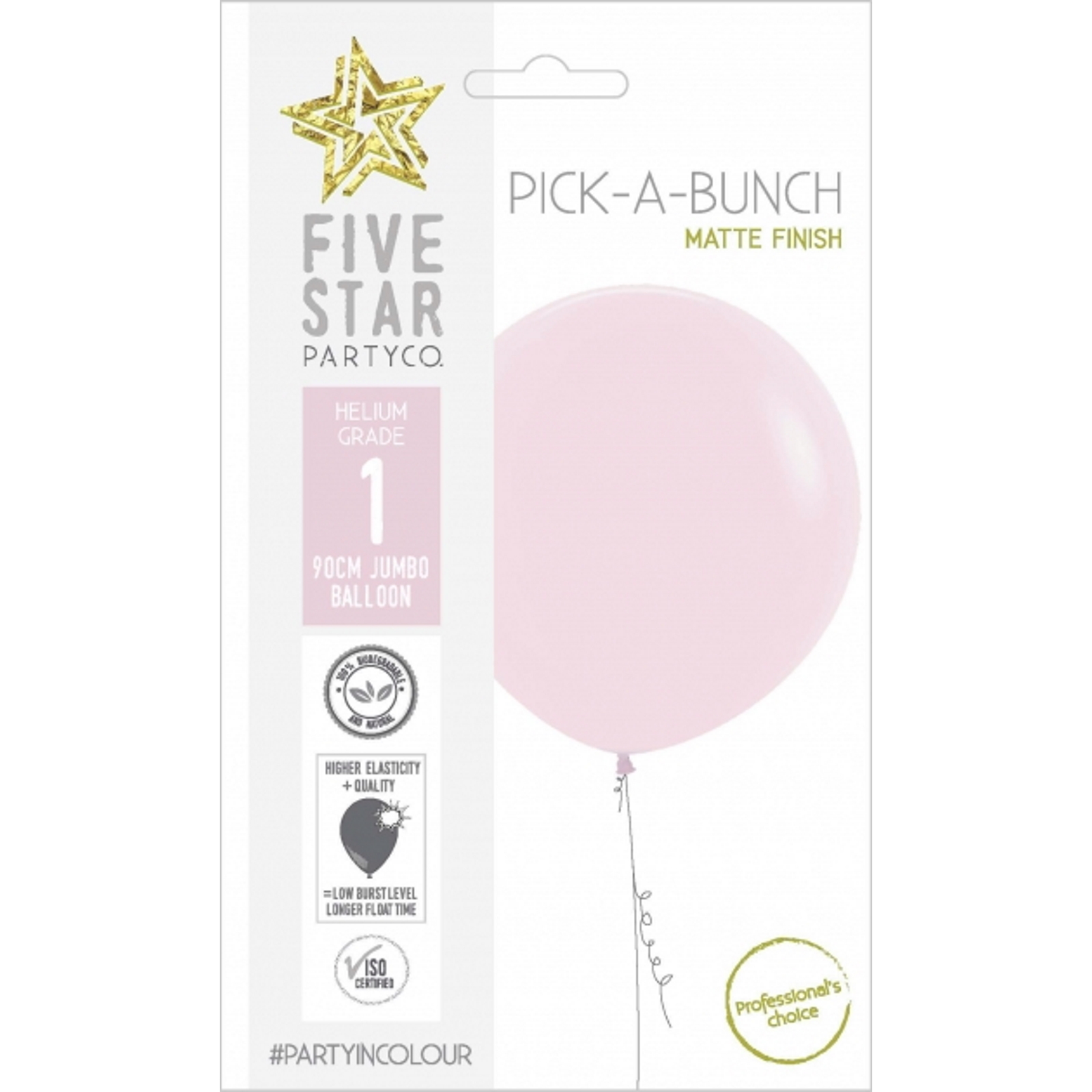 Five Star Jumbo 90cm Pastel Pink Balloon Round | Light Pink Coloured ...