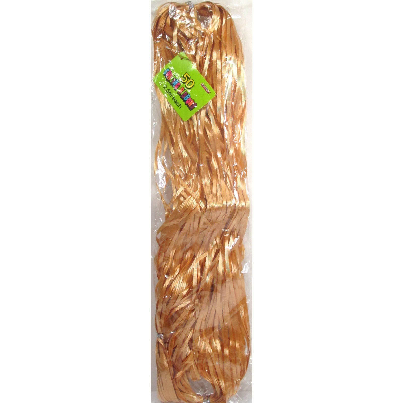 Precut Ribbon Gold 2.5m Lengths (Pack of 50) - Discount Party Supplies