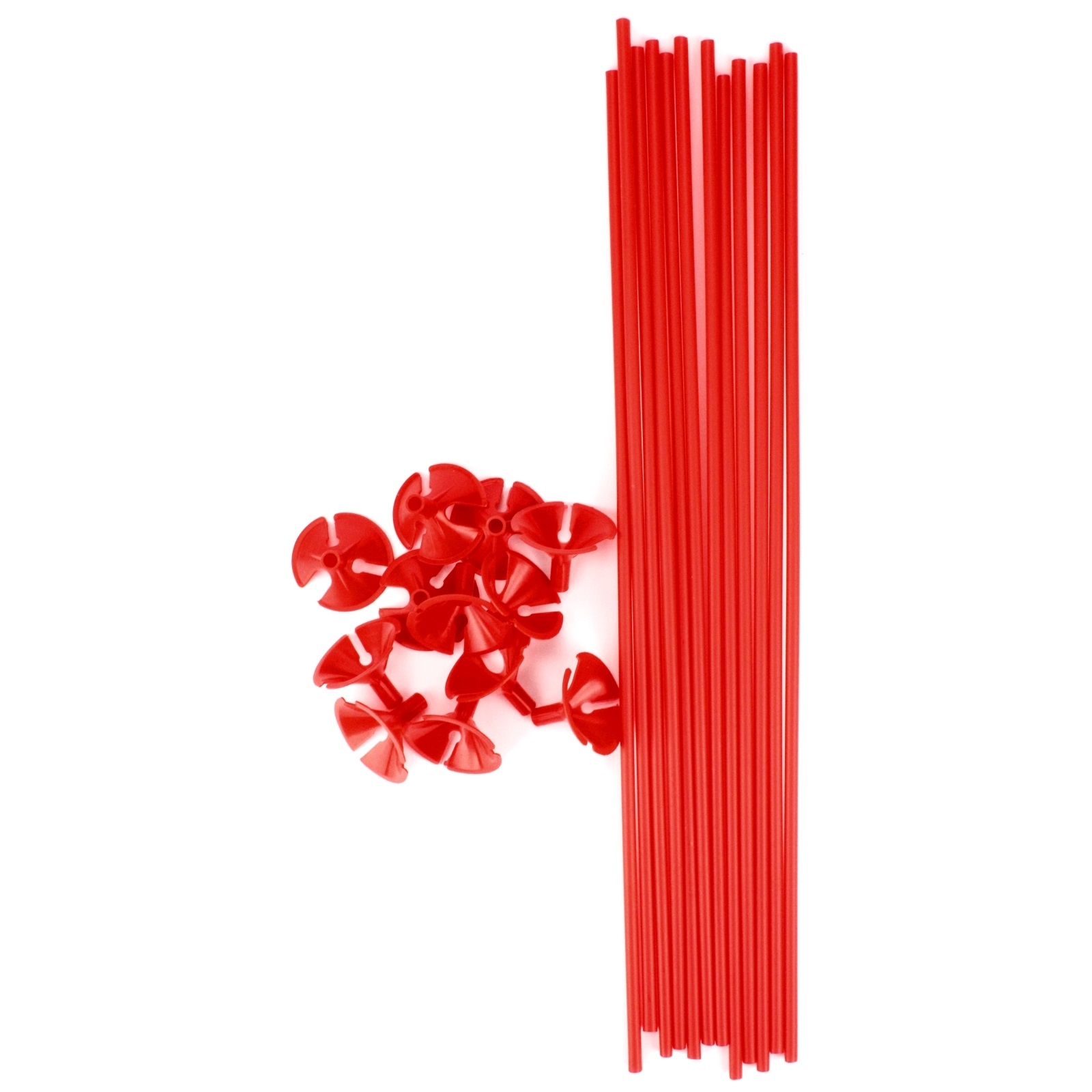 Red Balloon Sticks and Cups (Pack of 12) | Red Coloured Party Supplies ...