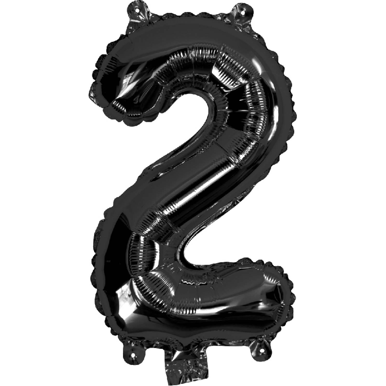 Black Number 2 Foil Air Fill Balloon 35cm - Discount Party Supplies