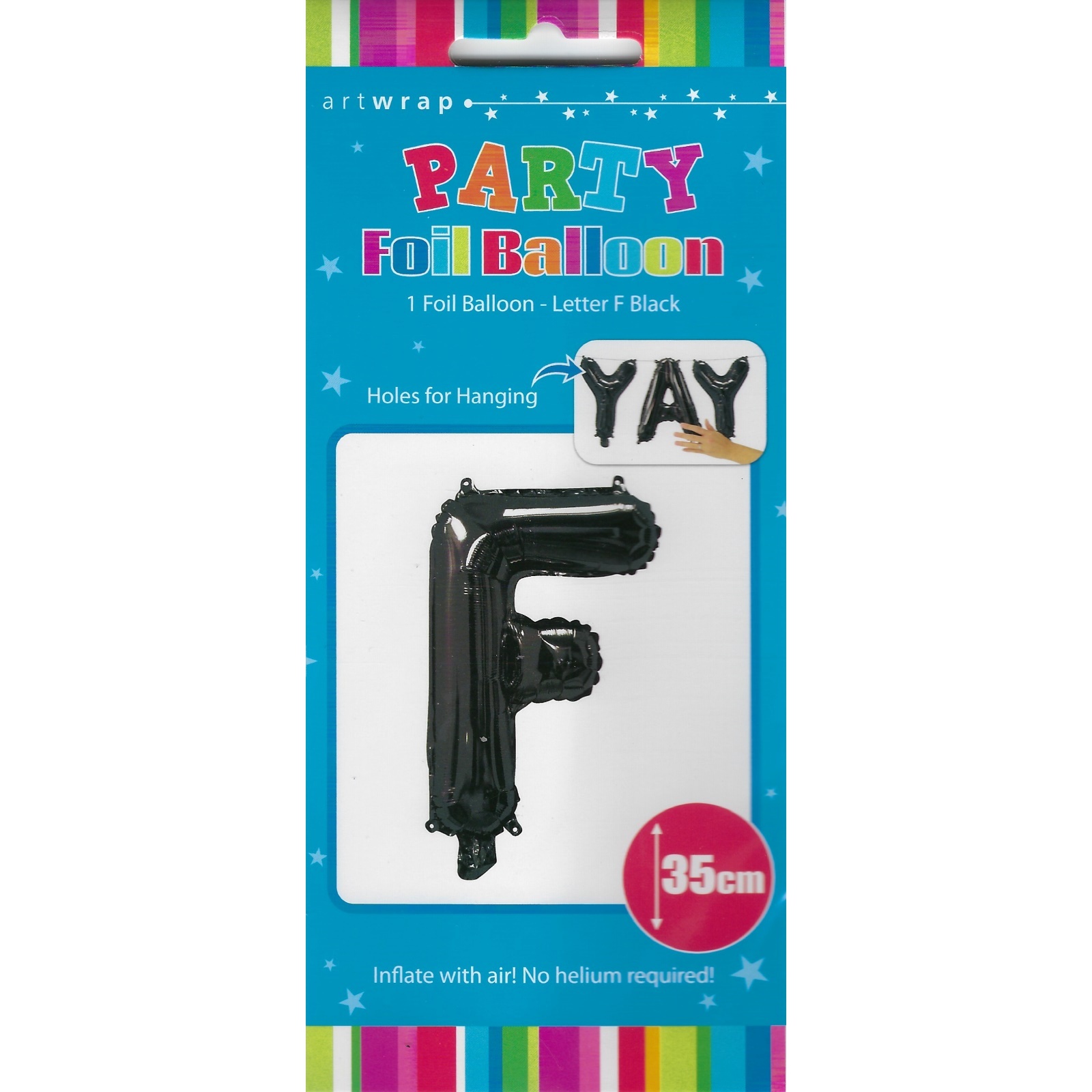 Black Letter F Foil Air Fill Balloon 35cm | Black Party Supplies ...