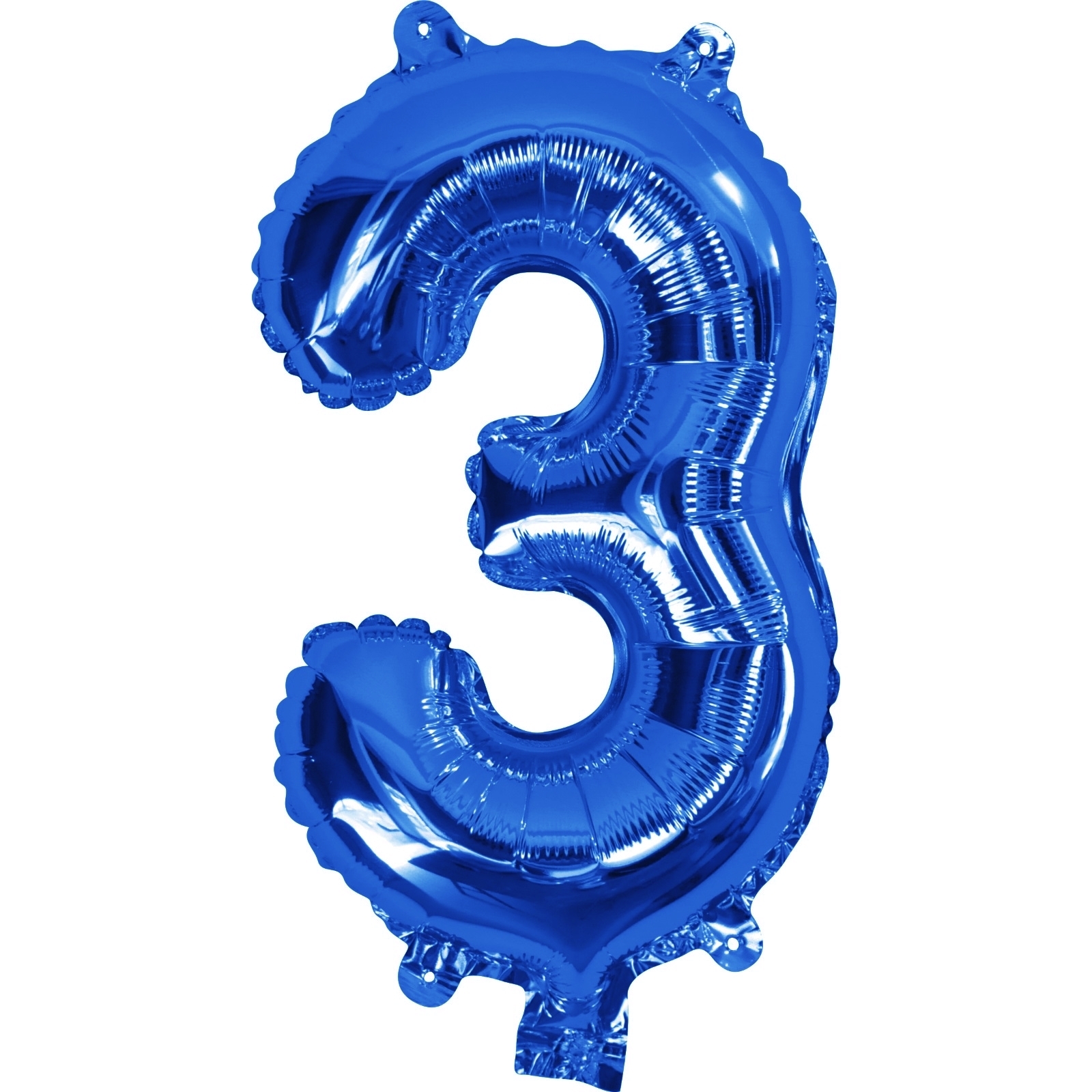 Blue Number 3 Foil Air Fill Balloon 35cm - Discount Party Supplies
