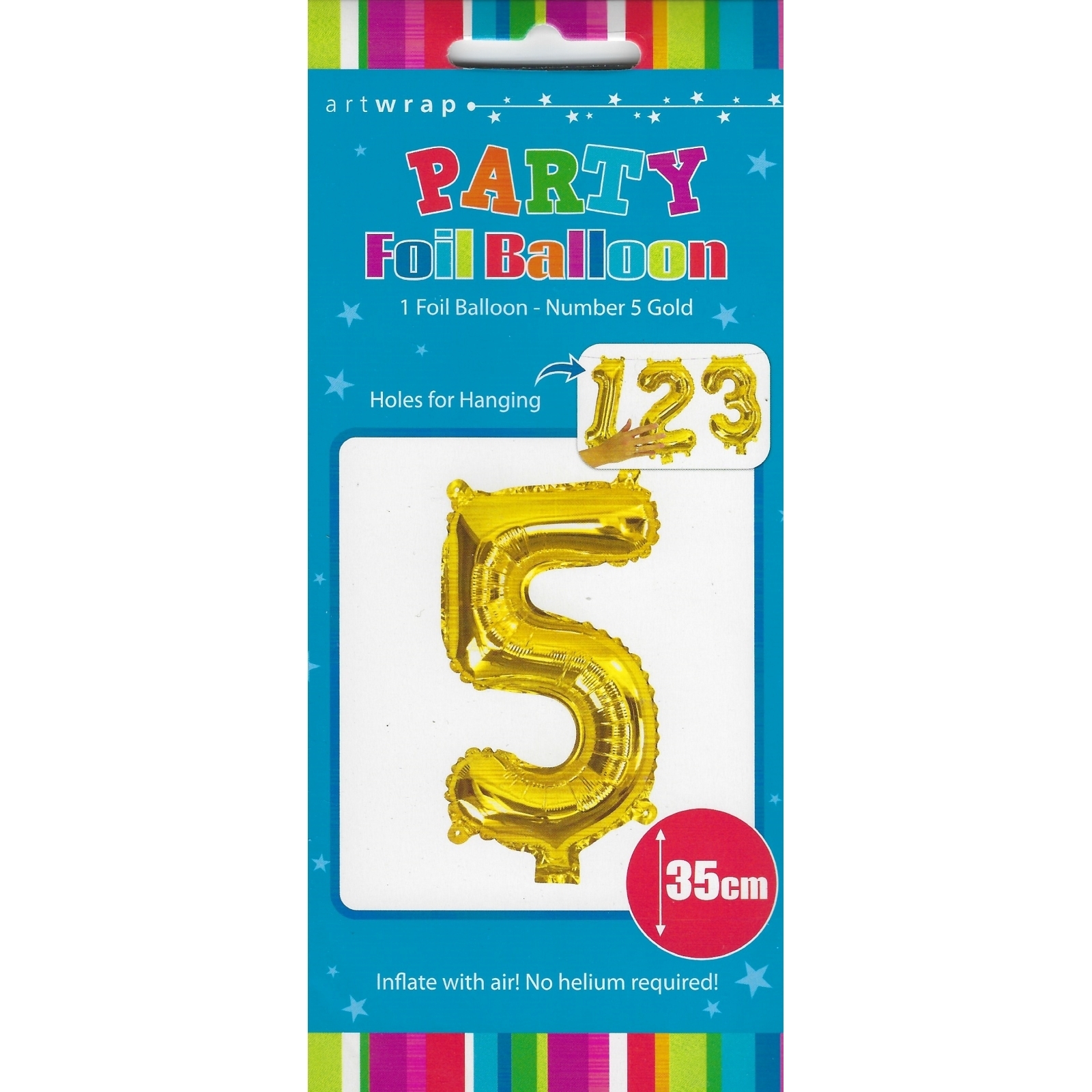Gold Number 5 Foil Air Fill Balloon 35cm | Gold Party Supplies ...