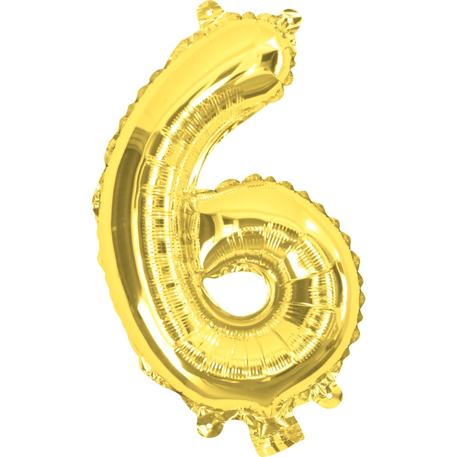 Gold Number 6 Foil Air Fill Balloon 35cm - Discount Party Supplies