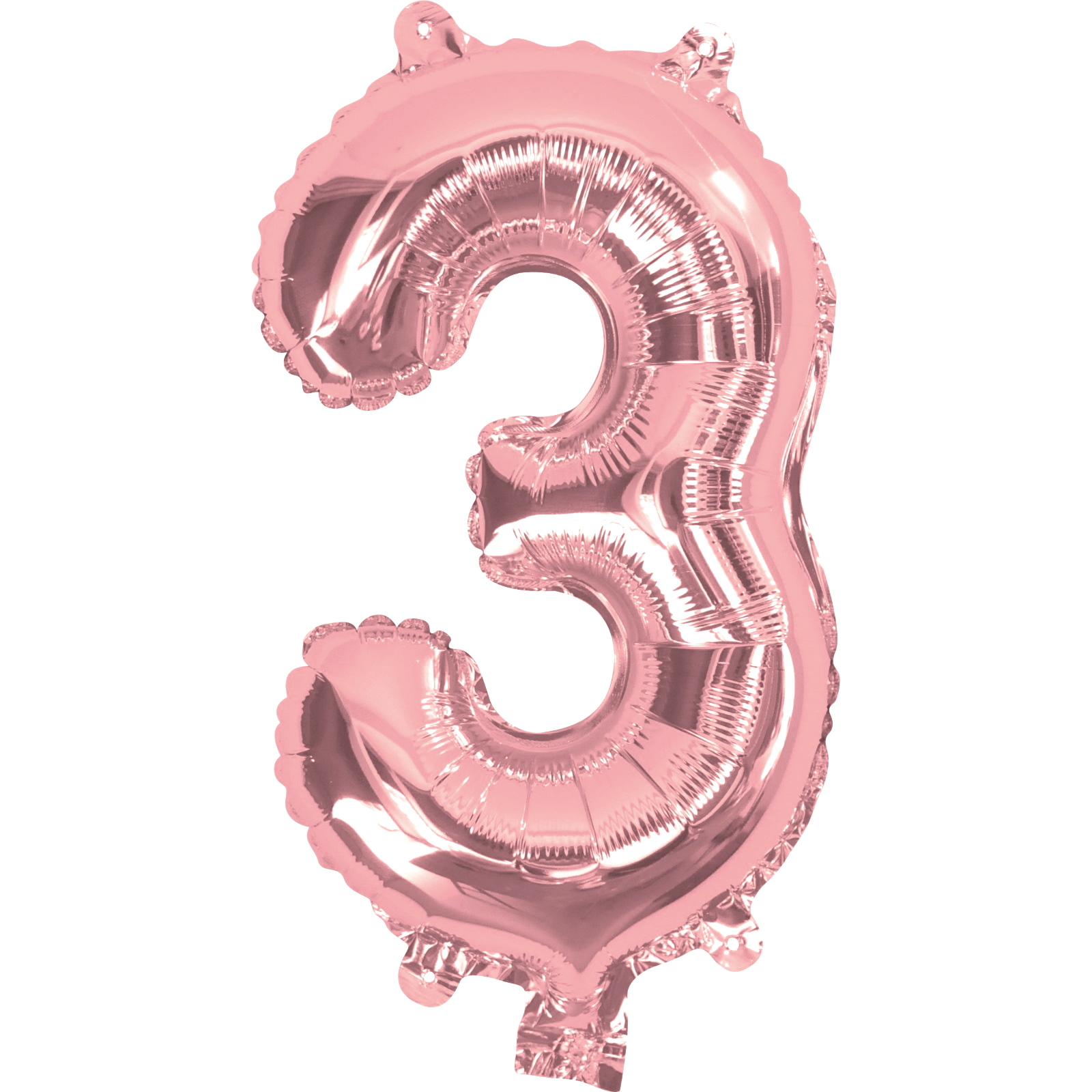 Rose Gold Number 3 Balloon 35cm - Discount Party Supplies