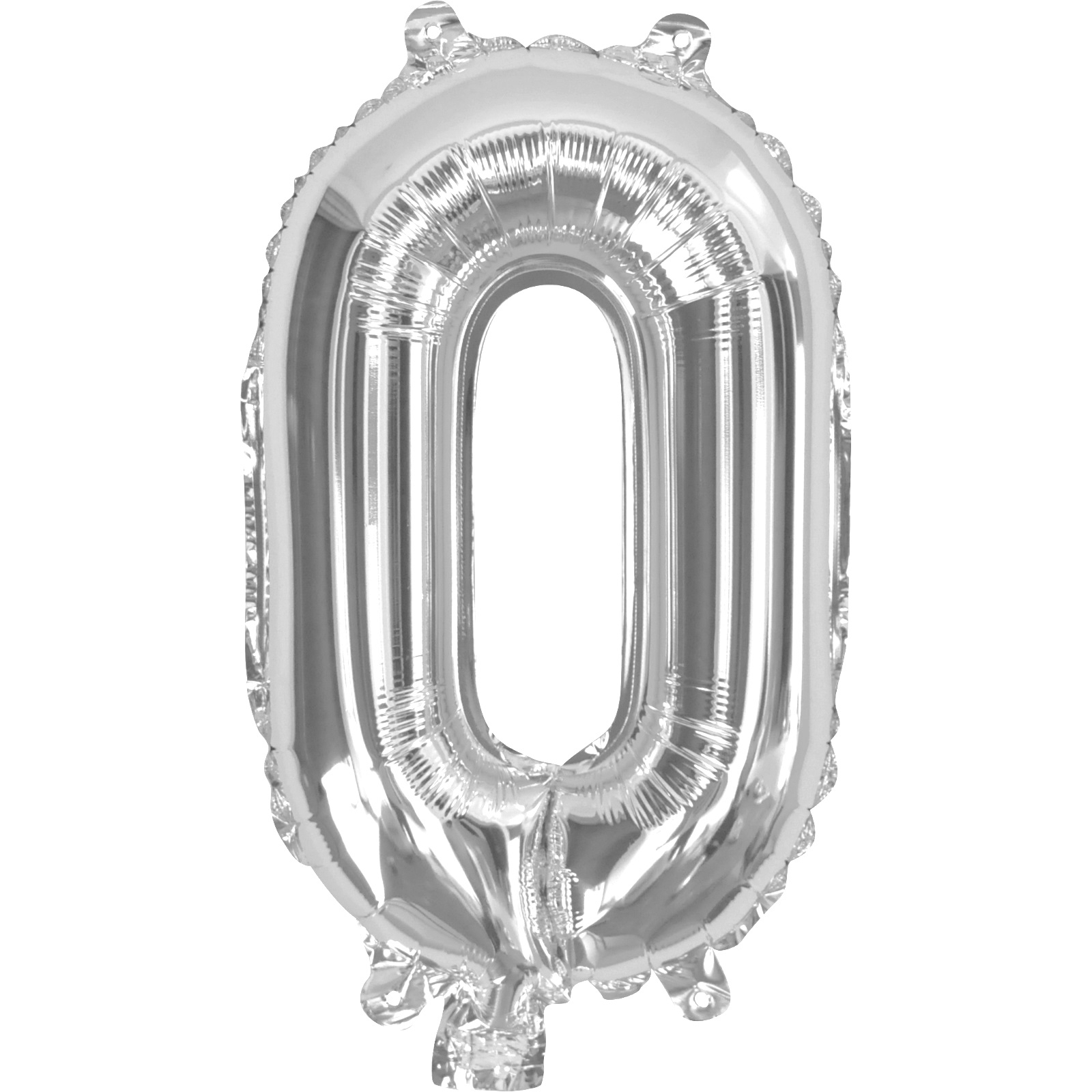 Silver Number 0 Balloon 35cm - Discount Party Supplies
