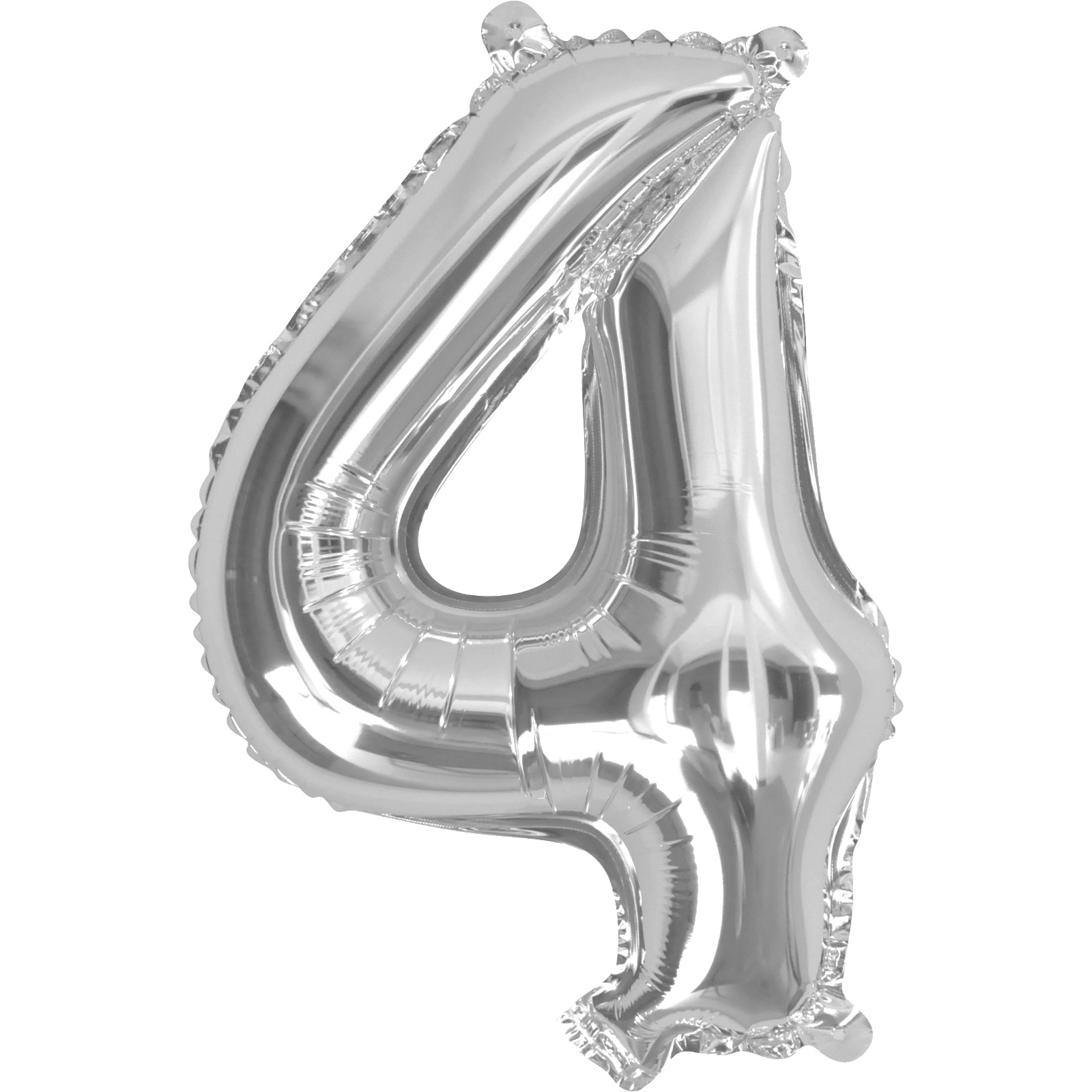 Silver Number 4 Balloon 35cm - Discount Party Supplies