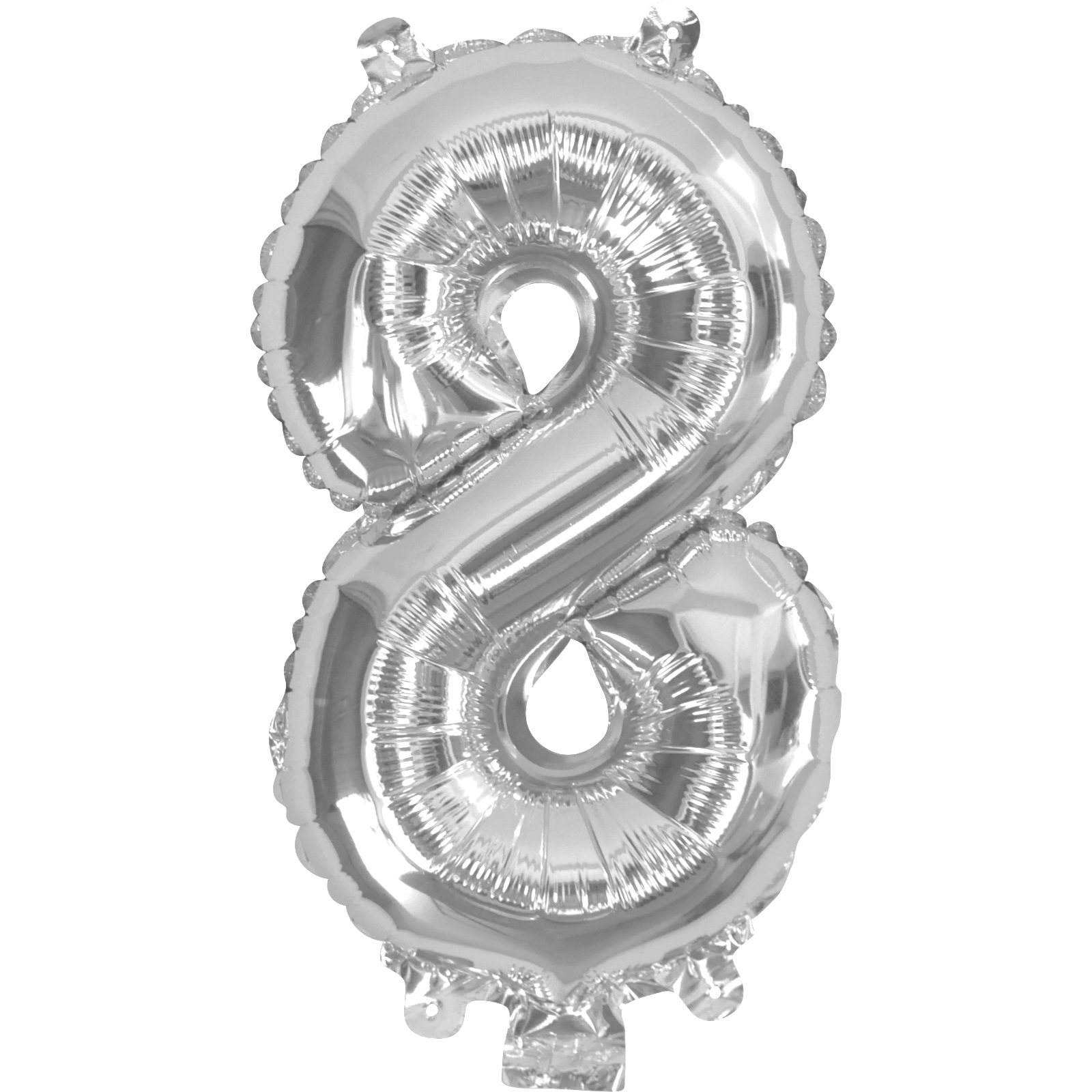 Silver Number 8 Balloon 35cm - Discount Party Supplies