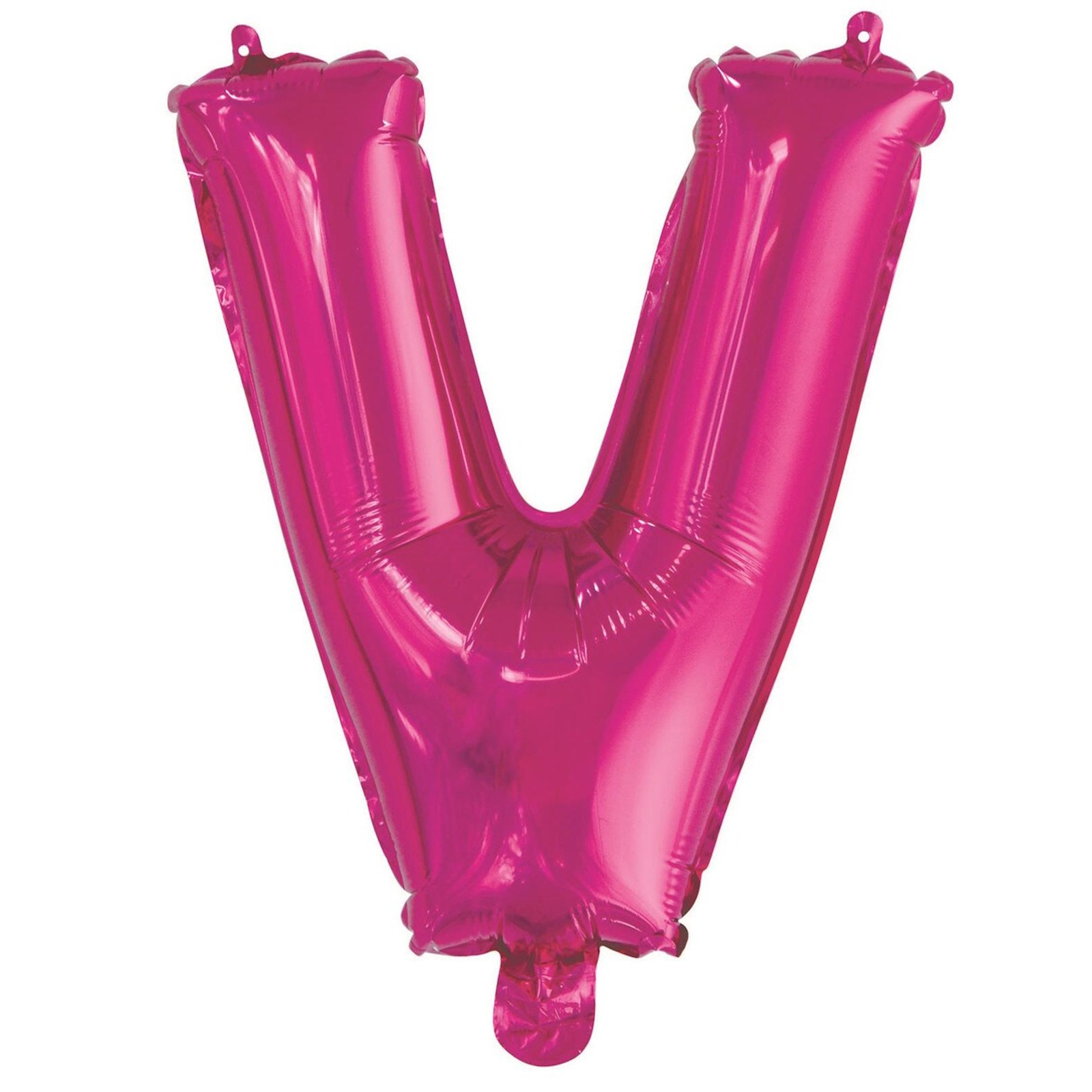 Letter V Hot Pink Foil Air Fill Balloon 35.5cm - Discount Party Supplies