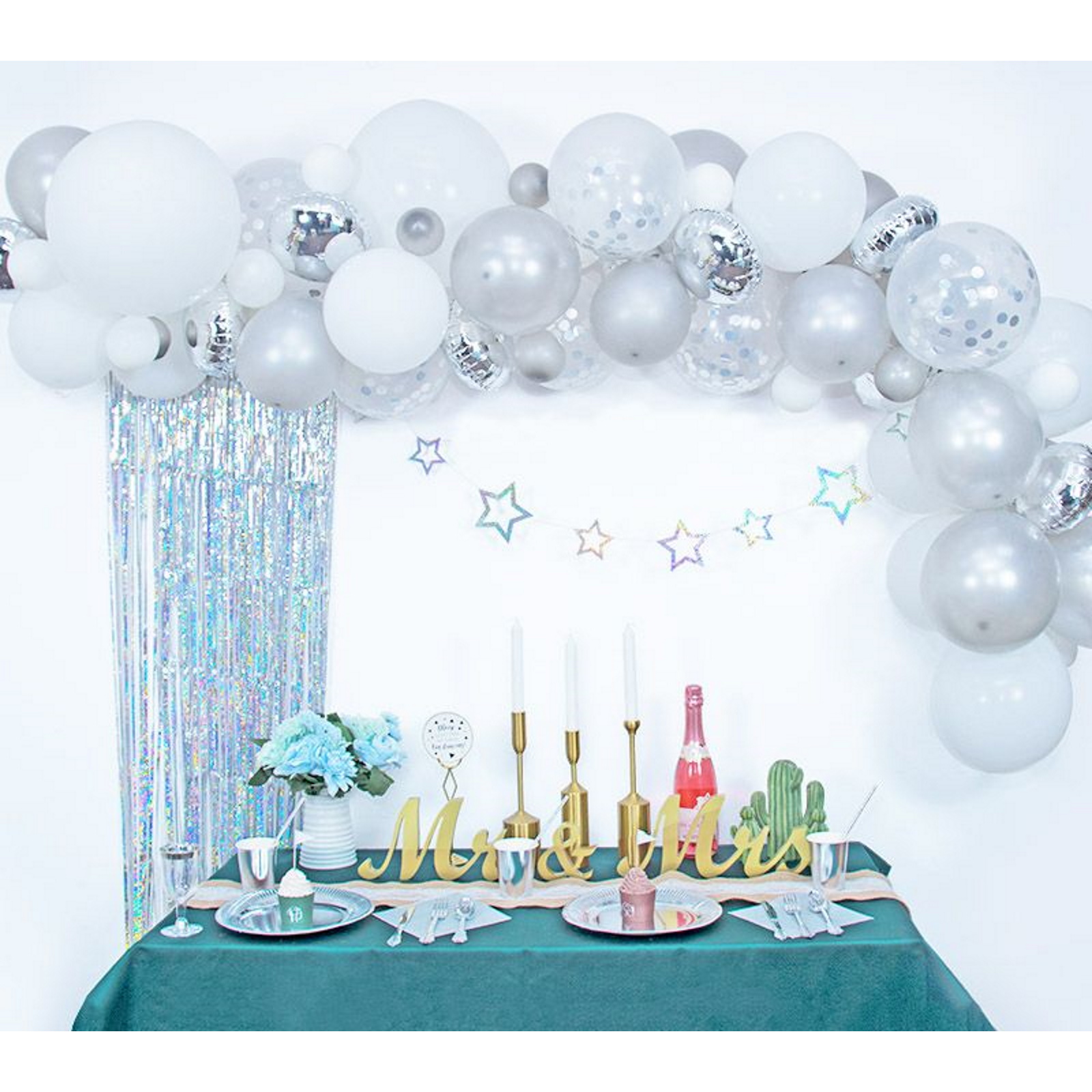 Silver 4m Balloon Arch Kit - Discount Party Supplies
