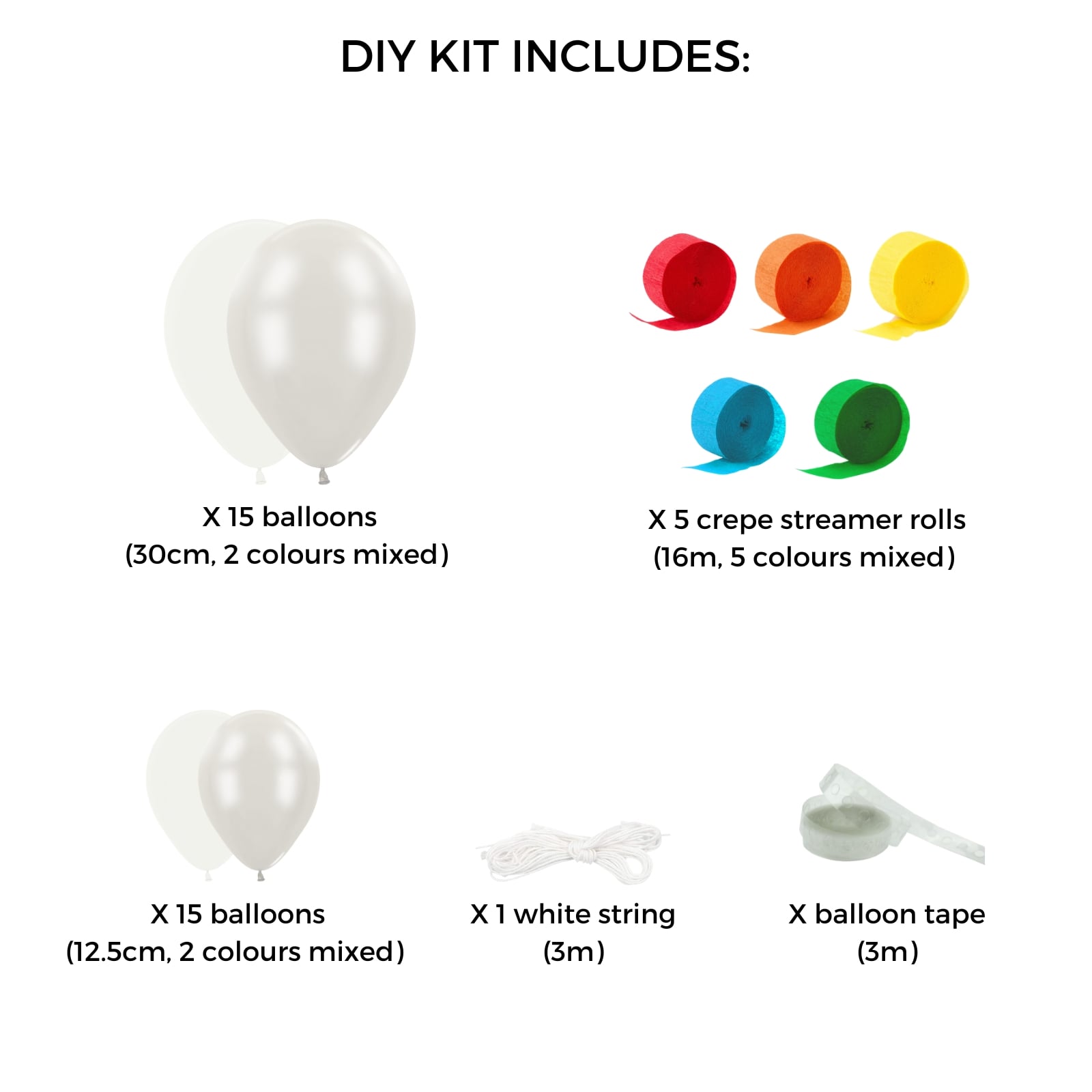 Rainbow Balloon Backdrop Kit With Streamers | Rainbow Party Supplies ...