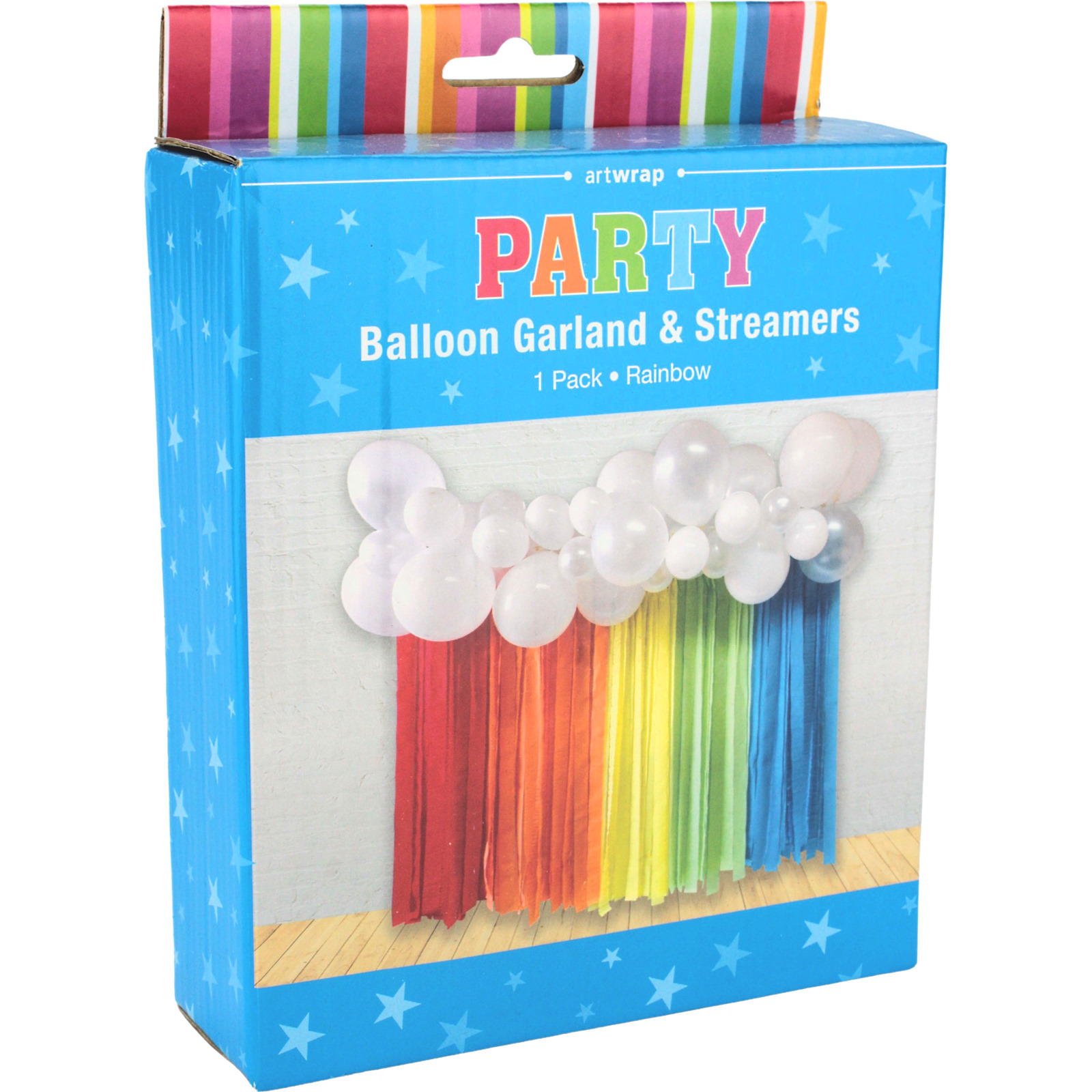 Rainbow Balloon Backdrop Kit With Streamers | Rainbow Party Supplies ...