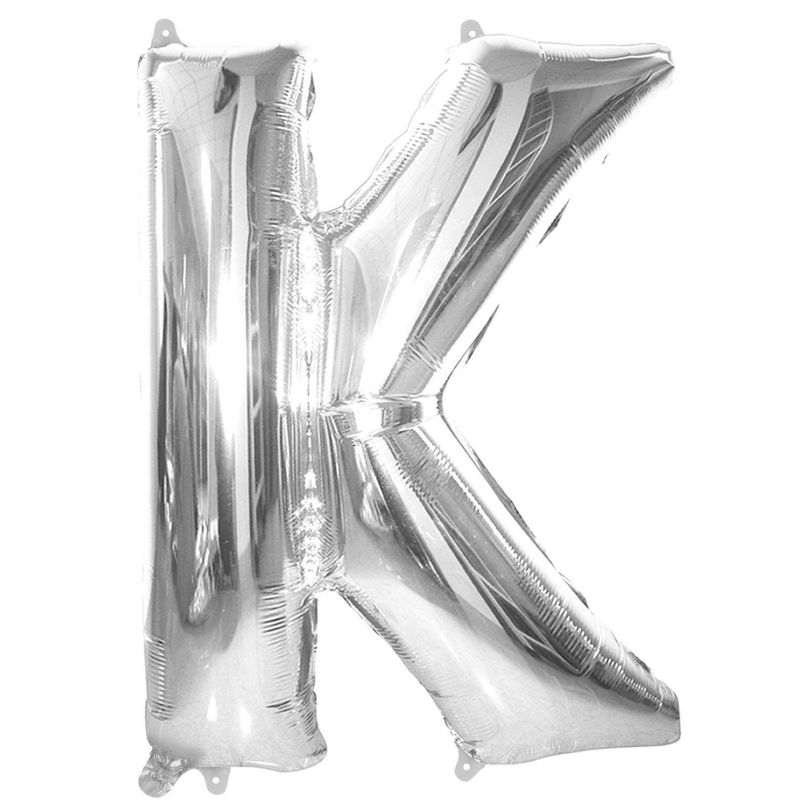 Silver Foil K Balloon 86cm - Discount Party Supplies
