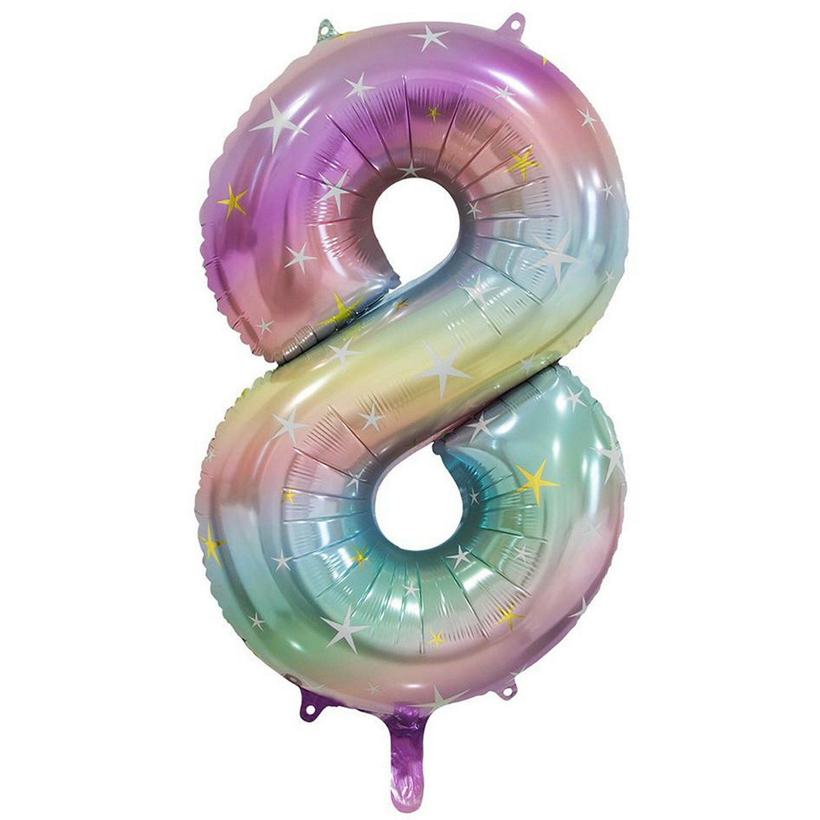 Pastel Rainbow Number 8 Balloon 86cm - Discount Party Supplies